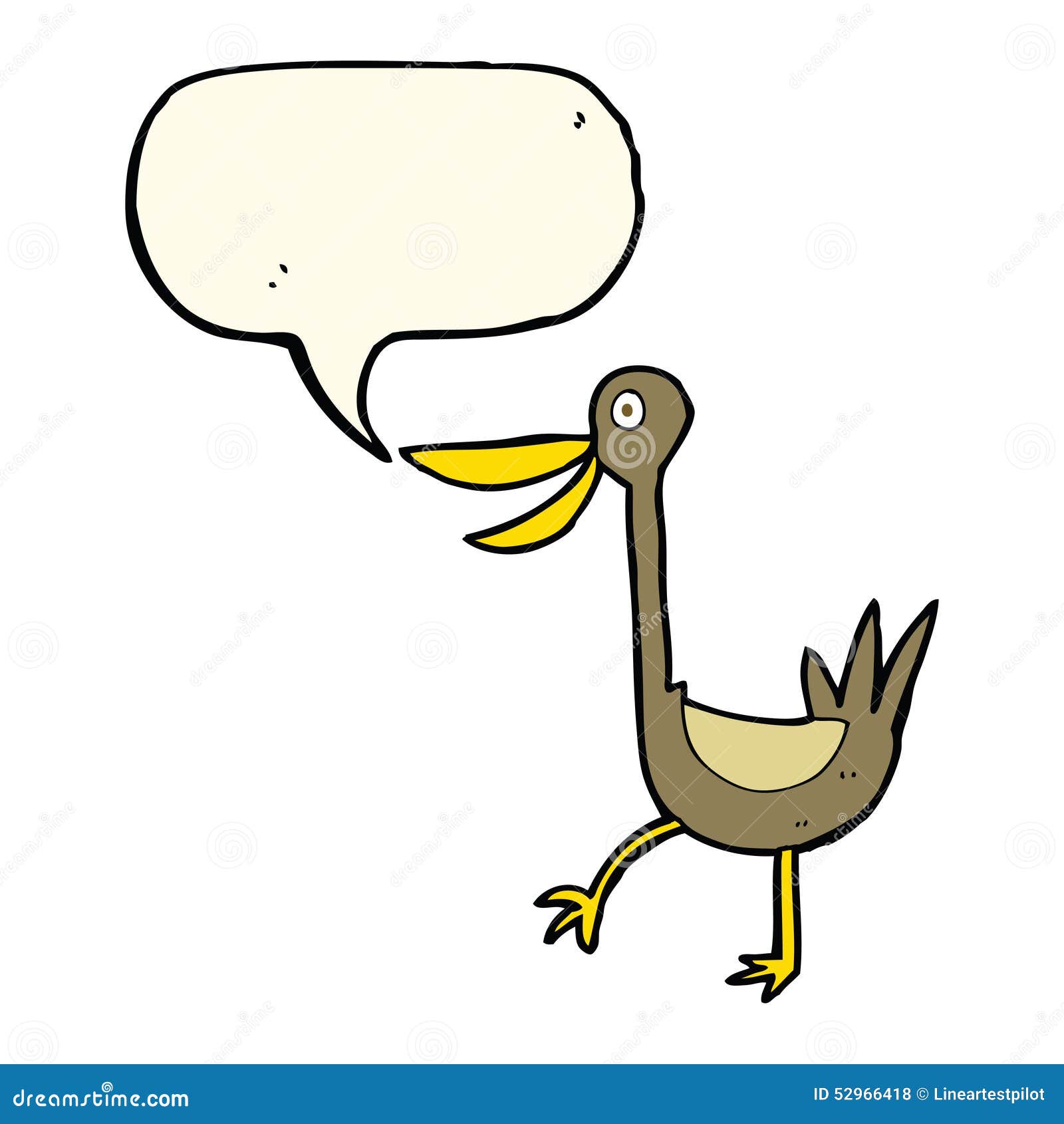 Funny Cartoon Duck with Speech Bubble Stock Illustration - Illustration ...
