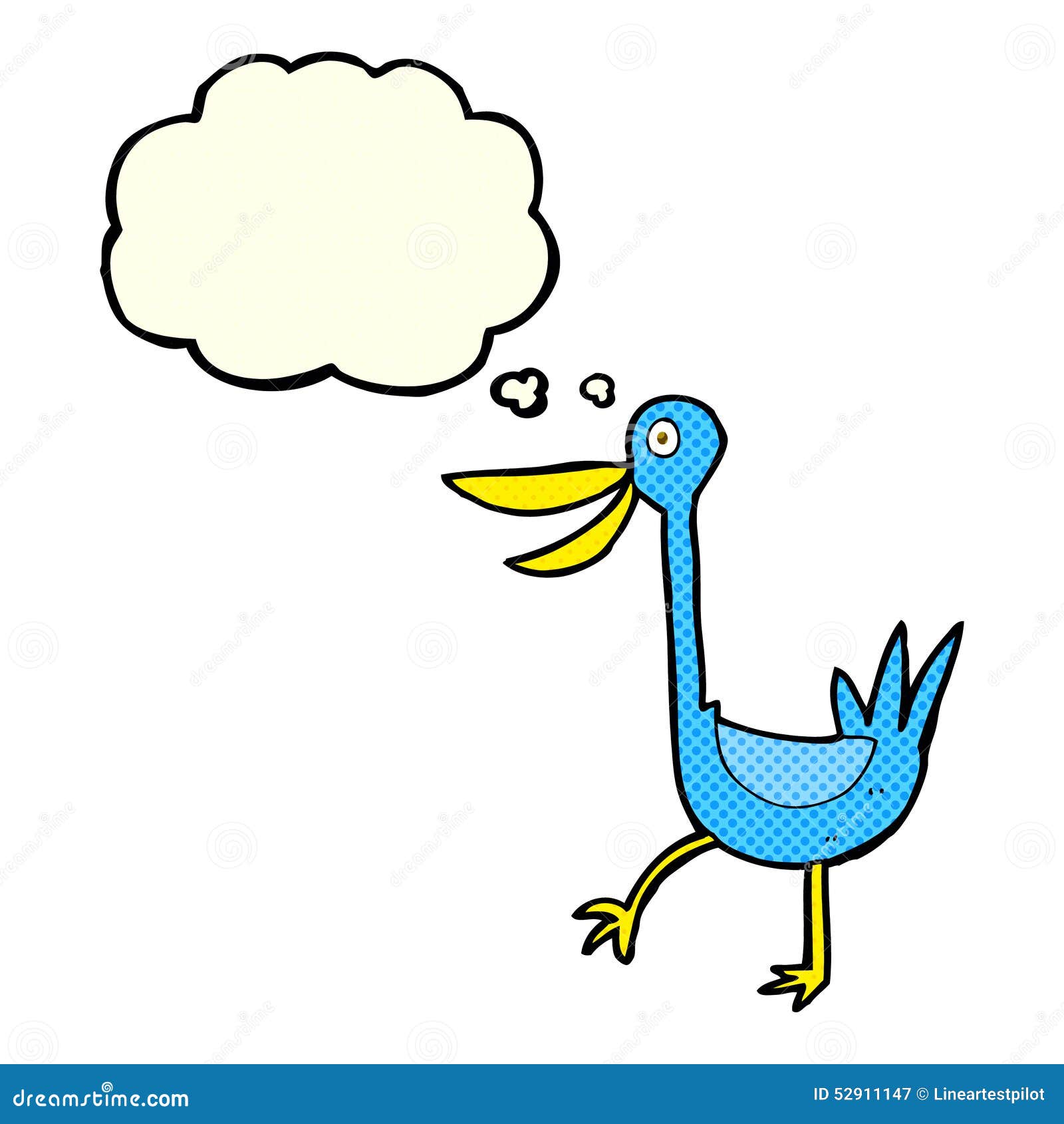 Funny Cartoon Duck with Thought Bubble Stock Illustration ...