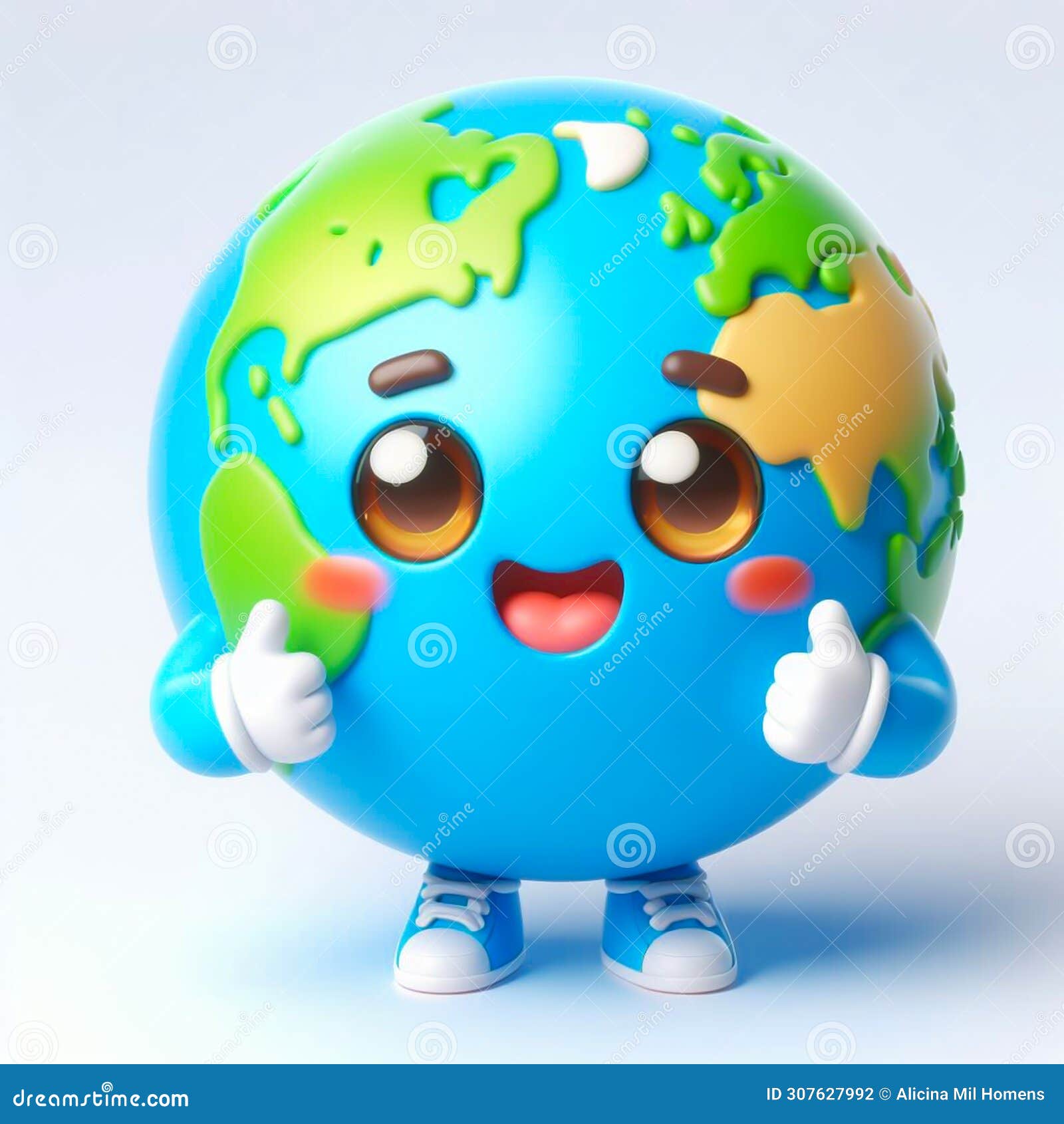 Funny Cartoon of Earth Globe. World Earth Day Stock Illustration ...