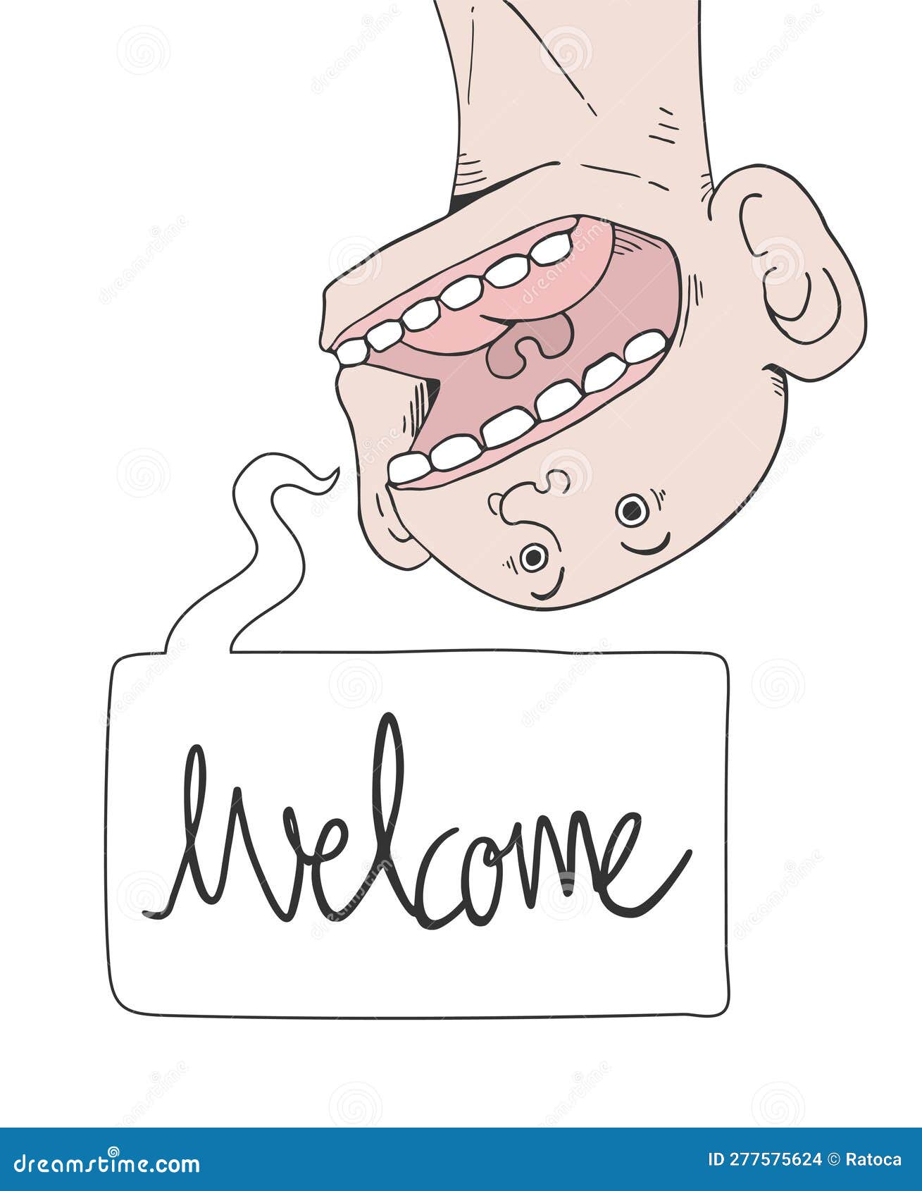 Funny cartoon face draw stock vector. Illustration of cheerful - 277575624