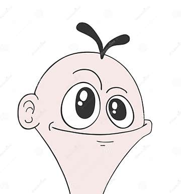 Funny cartoon face draw stock vector. Illustration of human - 284095557