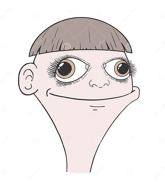 Funny cartoon face draw stock vector. Illustration of hand - 284095567