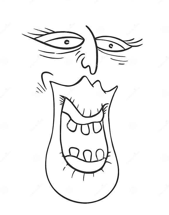 Funny cartoon face draw stock vector. Illustration of funny - 309080459