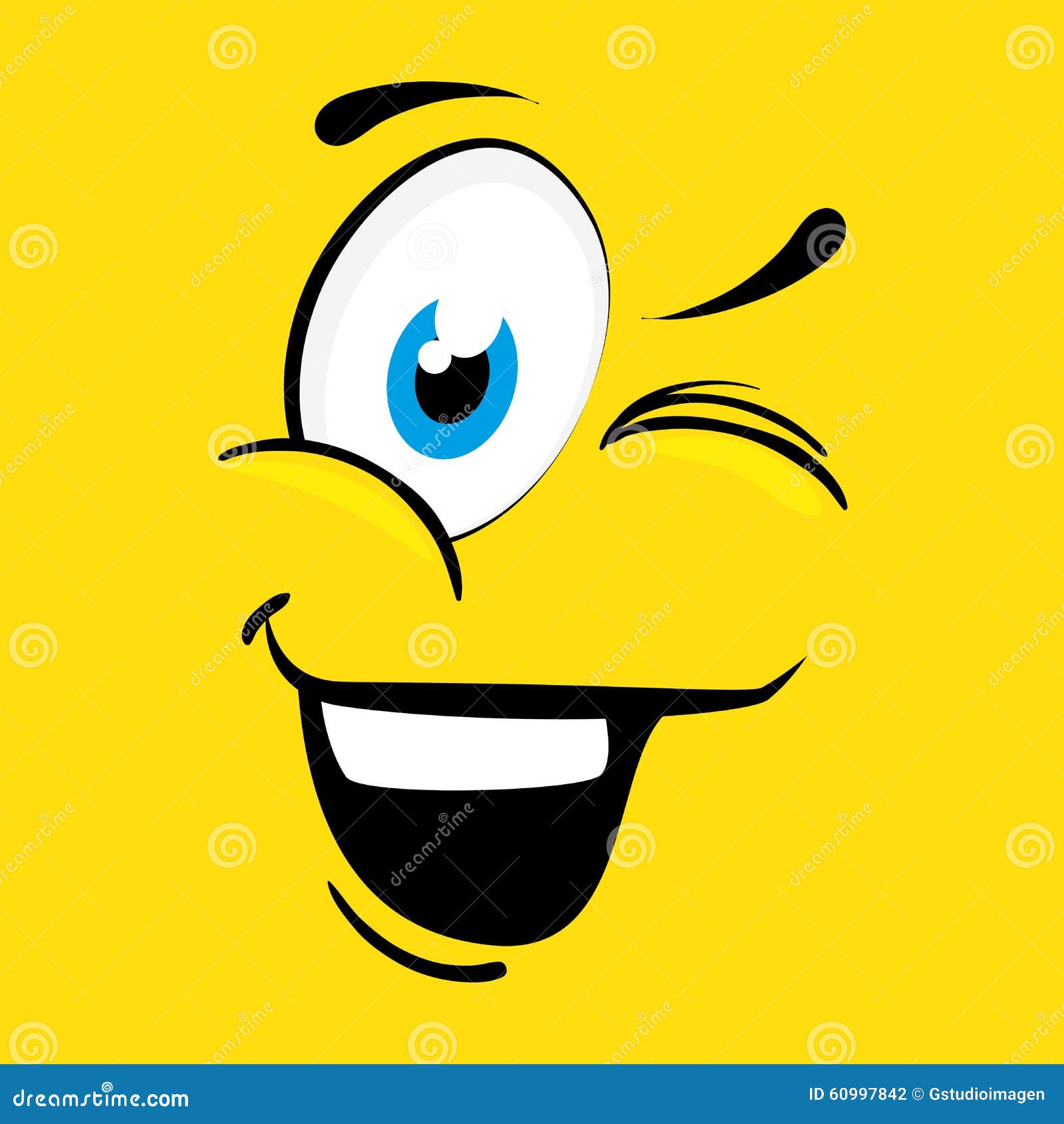 Funny cartoon face stock vector. Illustration of active - 60997842