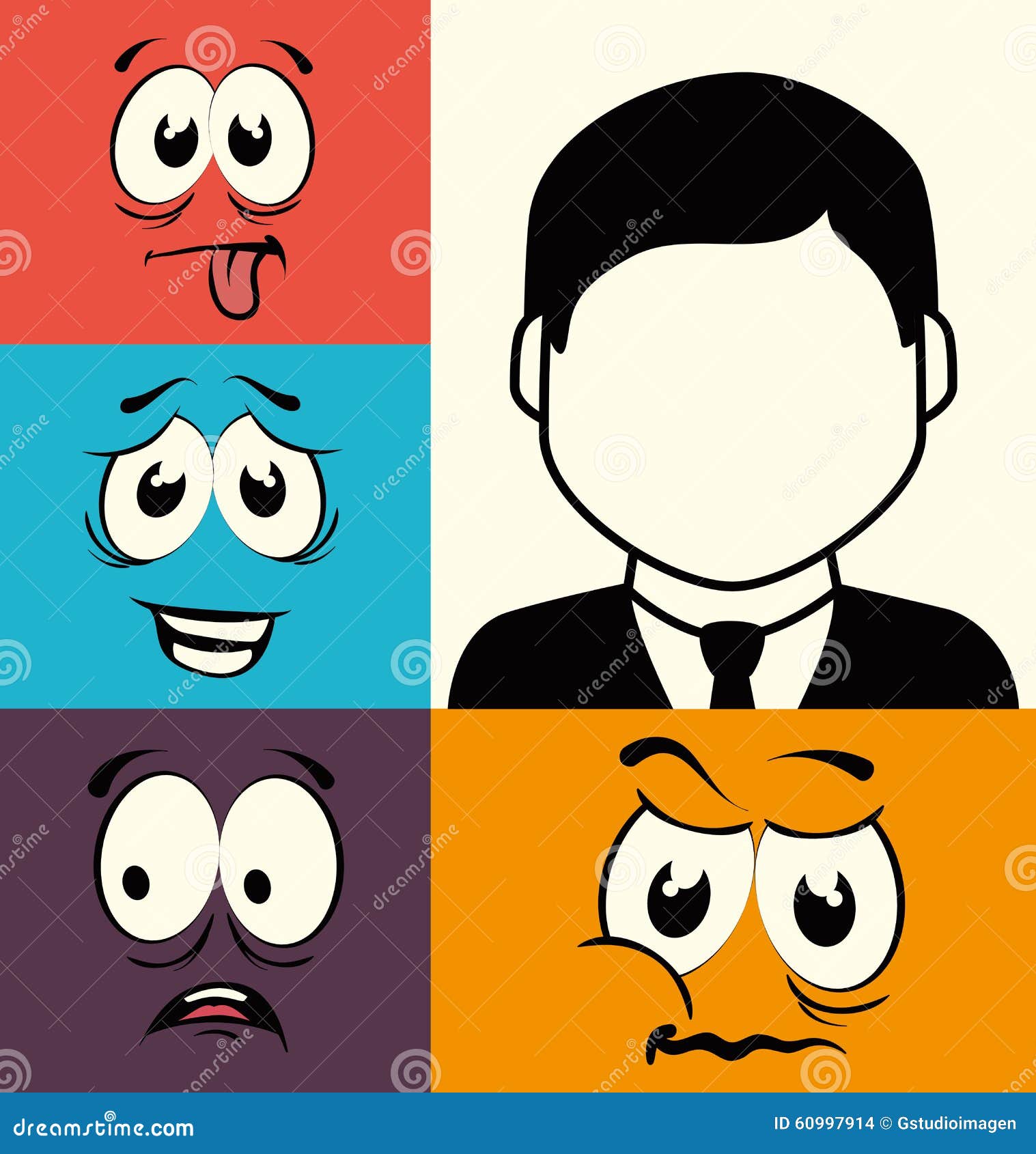 Funny Cartoon Face Graphic Design Stock Vector - Illustration of angry ...