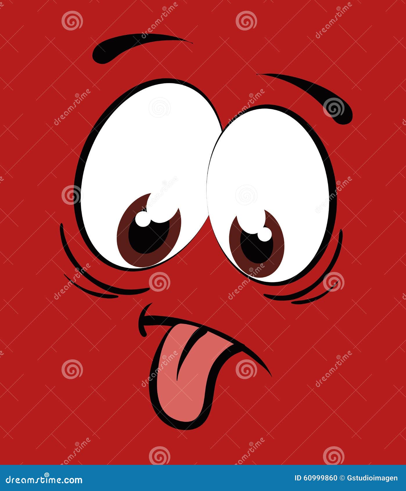 Funny cartoon face stock vector. Illustration of character - 60999860