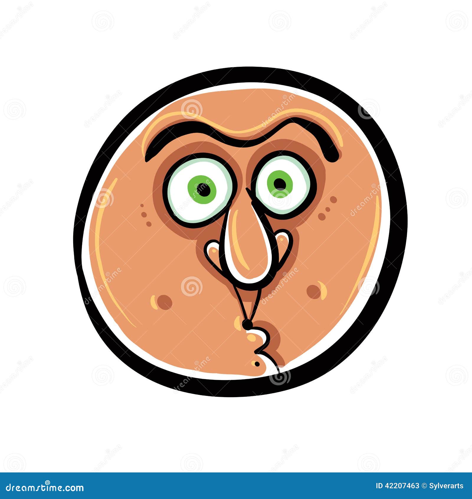 Funny cartoon face. stock vector. Illustration of kids - 42207463