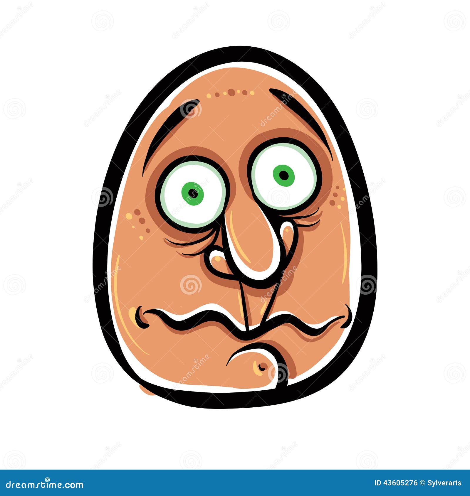 Funny Cartoon Face, Vector Illustration. Stock Vector - Illustration of ...