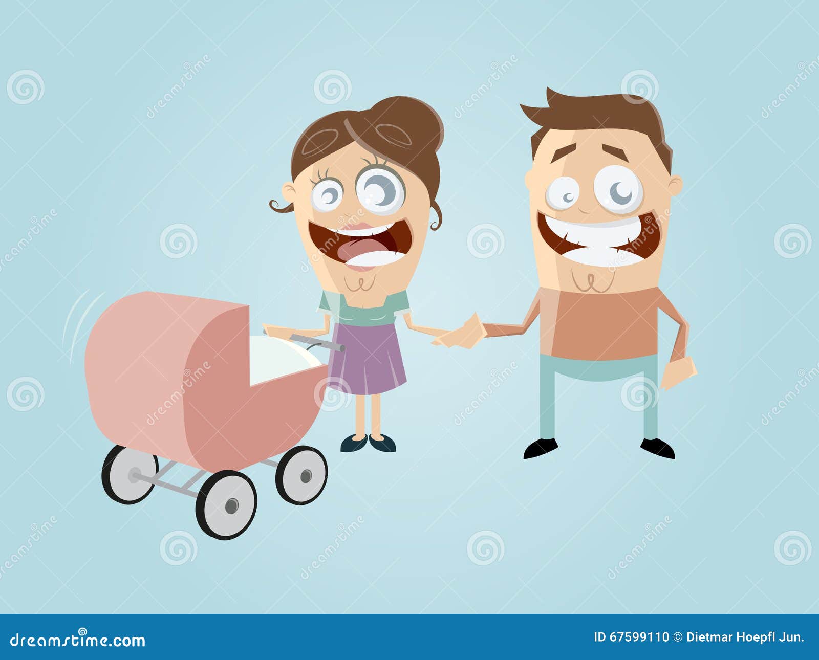 Funny cartoon family stock vector. Illustration of vector - 67599110