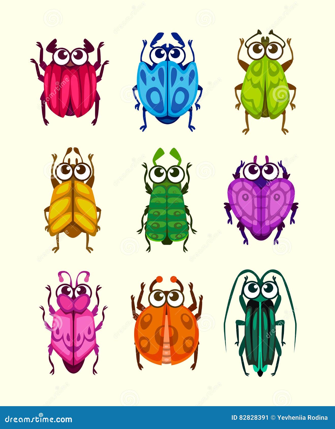 Funny Bugs Collection Stock Illustrations – 696 Funny Bugs Collection ...