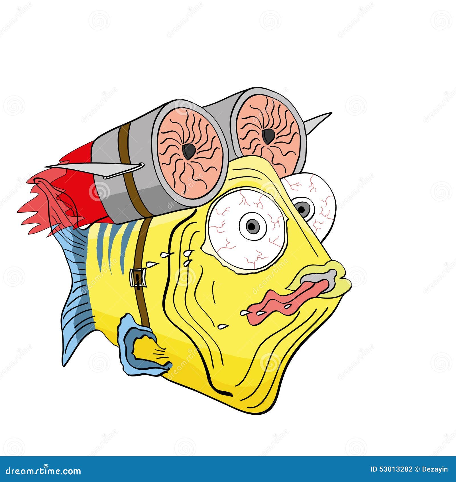 Funny cartoon stock vector. Illustration of blowfish - 53013282