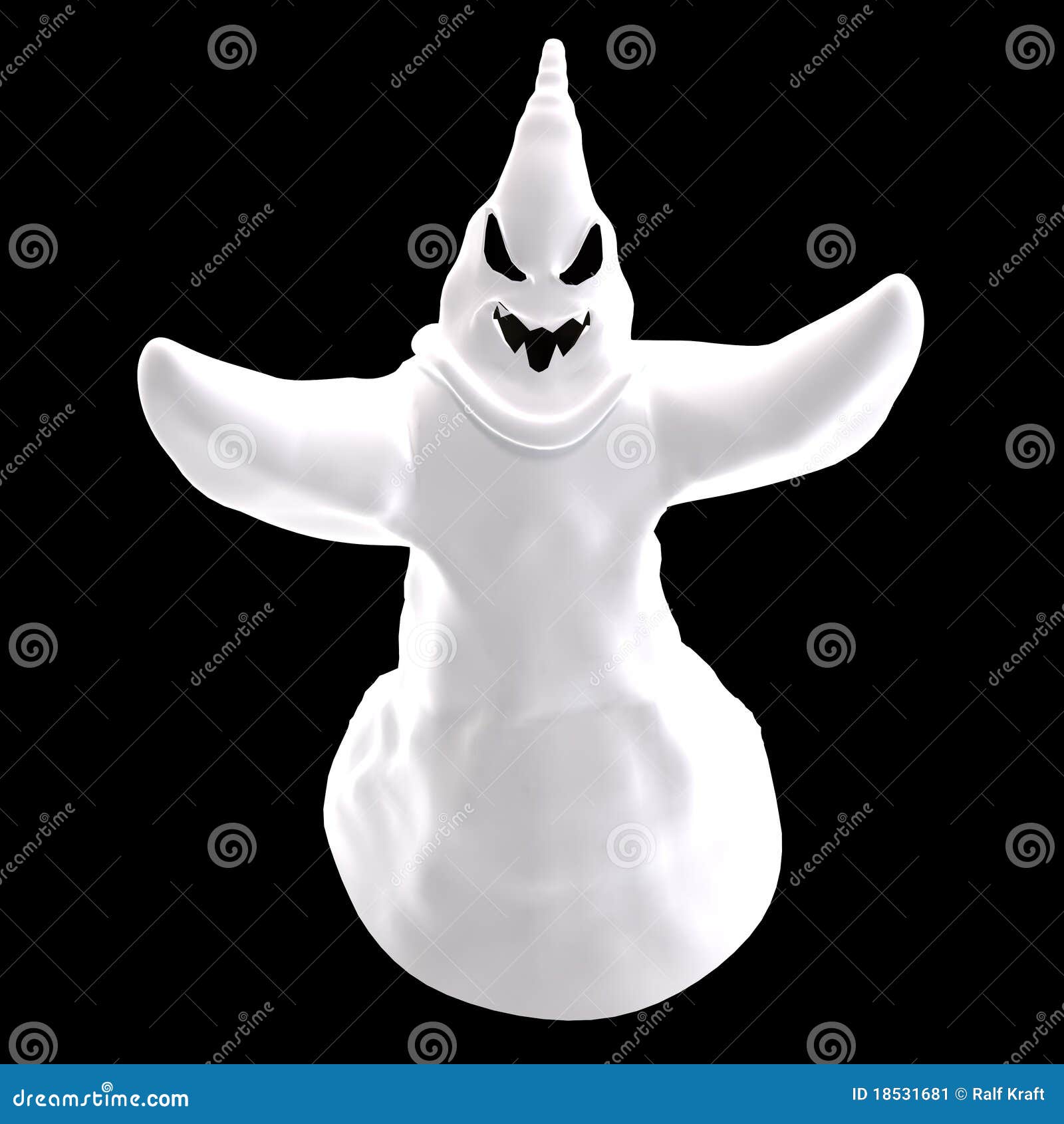 Cartoon Ghost. Spooky Halloween Spirit, Poltergeist Characters, Angry ...