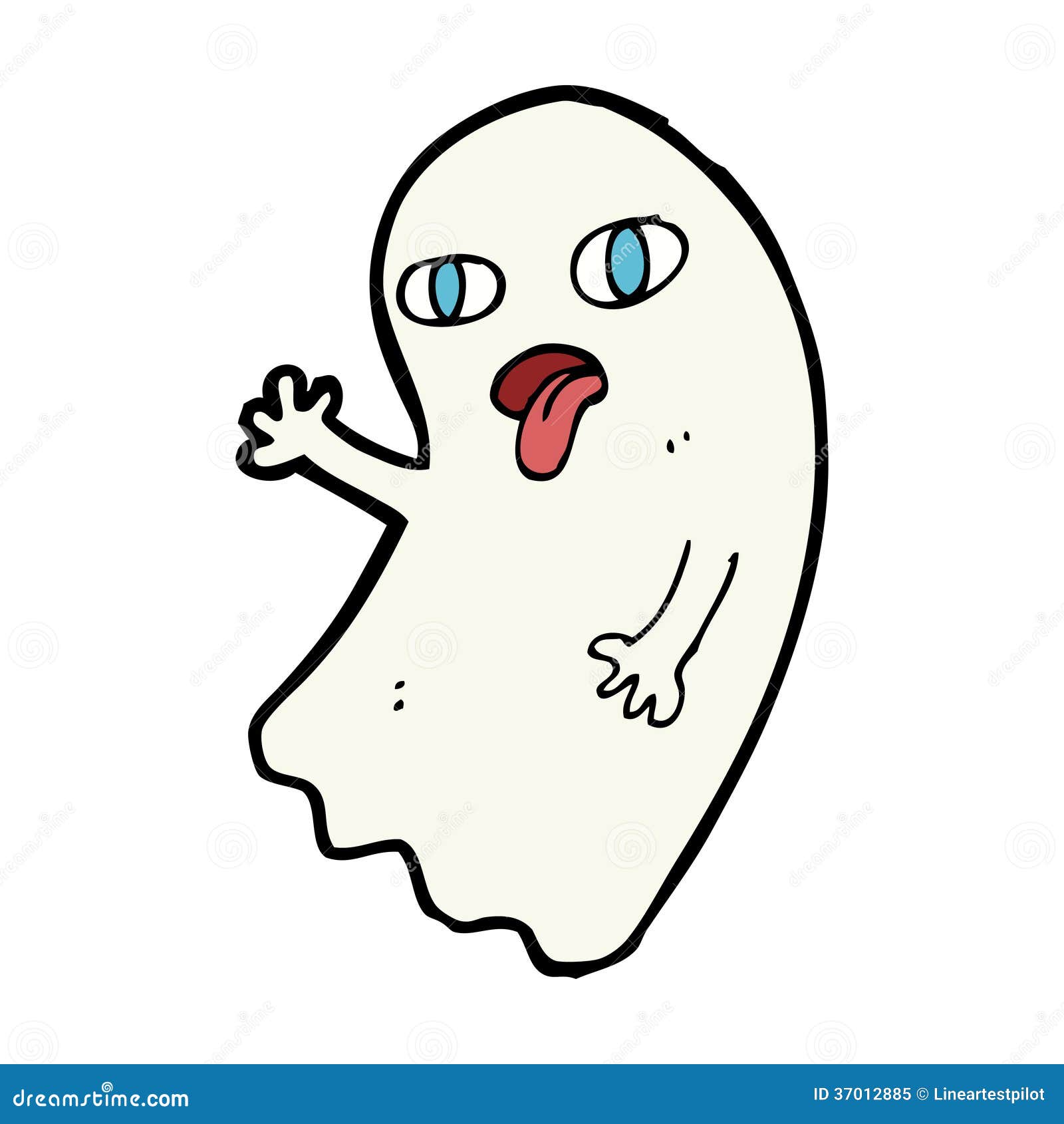 Funny cartoon ghost stock vector. Illustration of drawing - 37012885