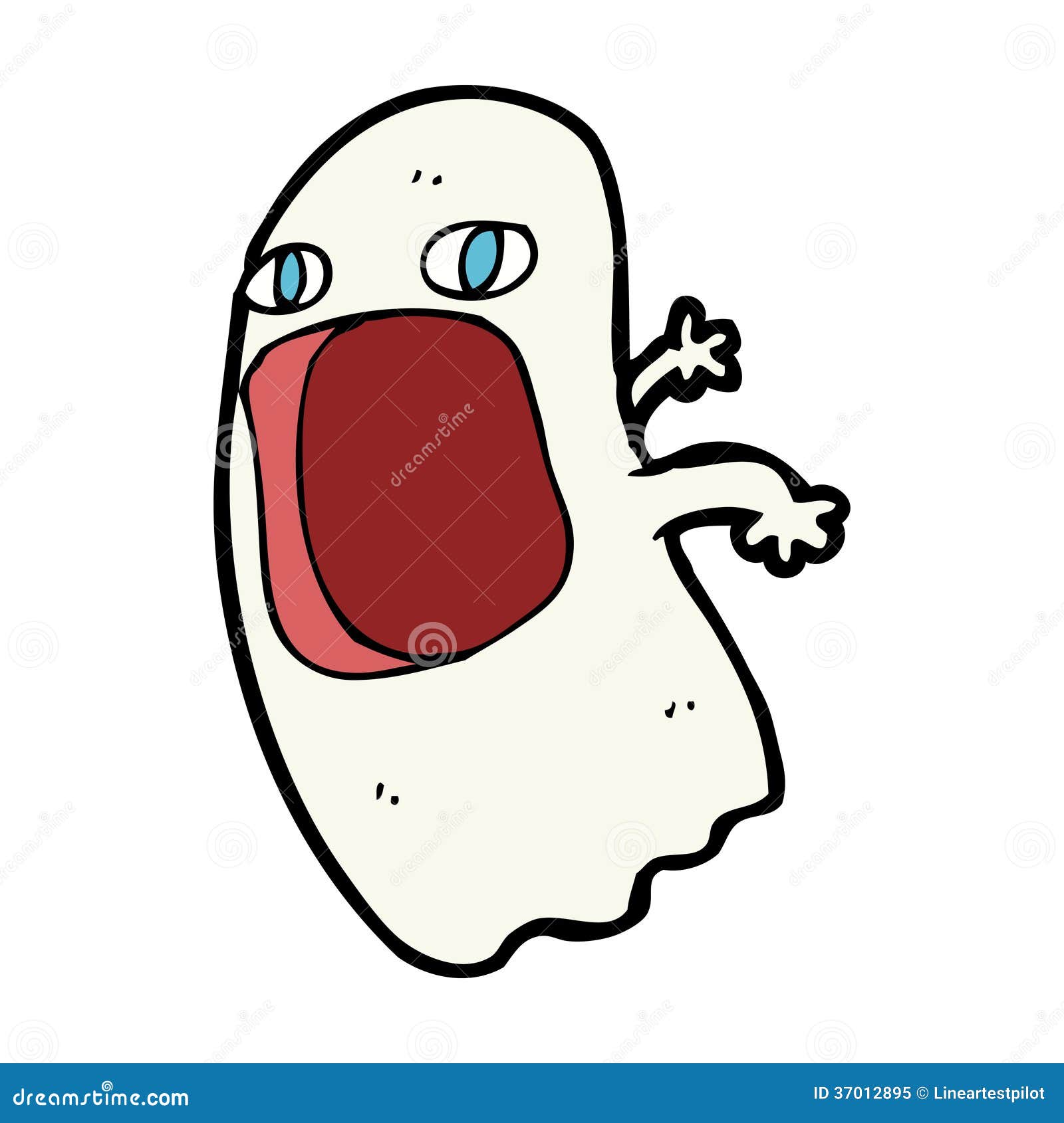 Funny cartoon ghost stock vector. Illustration of funny - 37012895