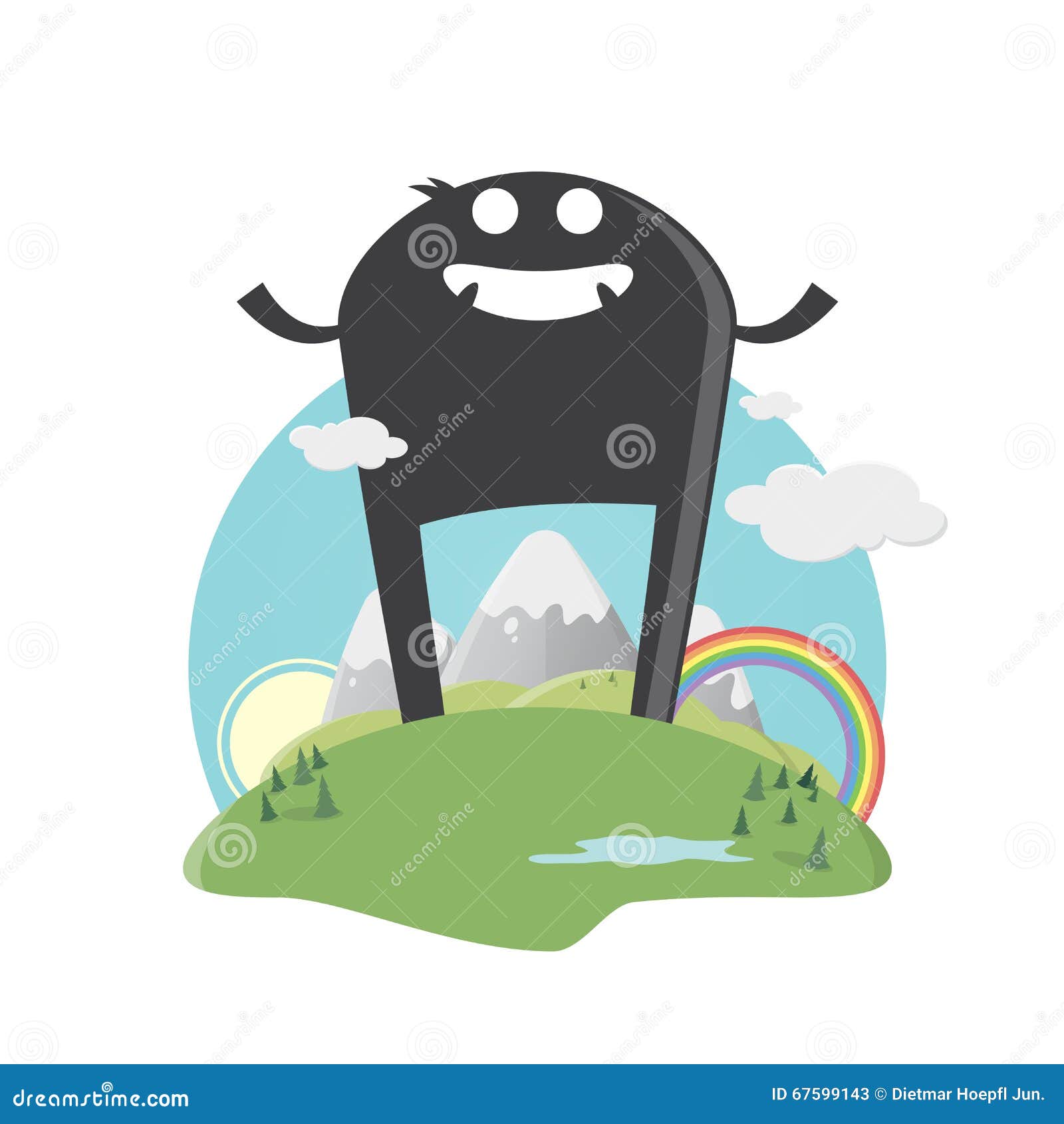 Funny cartoon giant stock vector. Illustration of drawing - 67599143