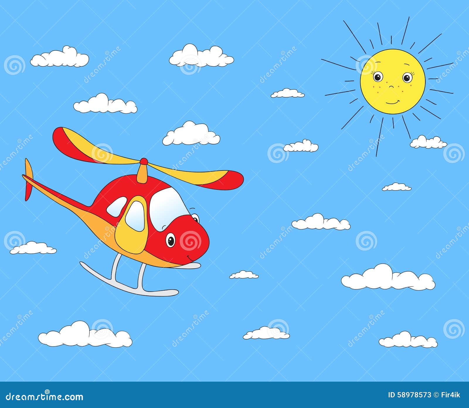 Cartoon Helicopter Royalty-Free Illustration | CartoonDealer.com #44779368