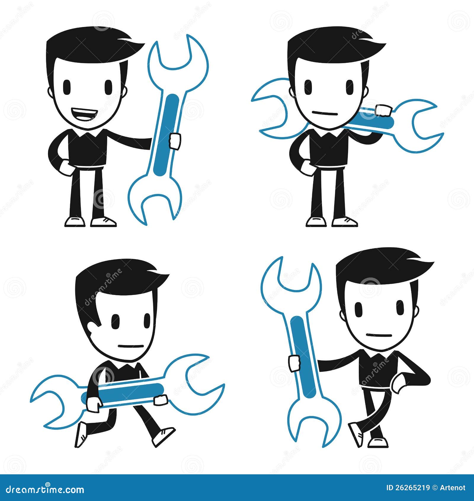 Funny cartoon helper man stock illustration. Illustration of ...