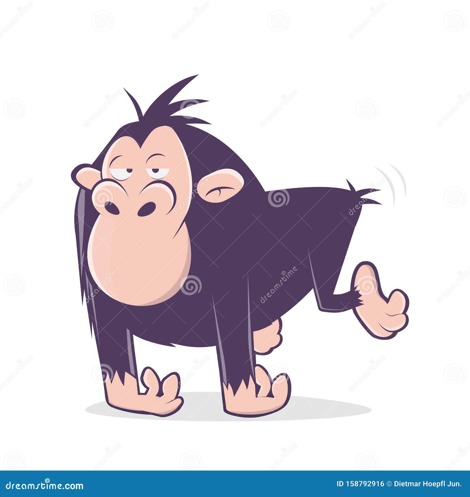 Funny Cartoon Illustration of an Ape Stock Vector - Illustration of ...