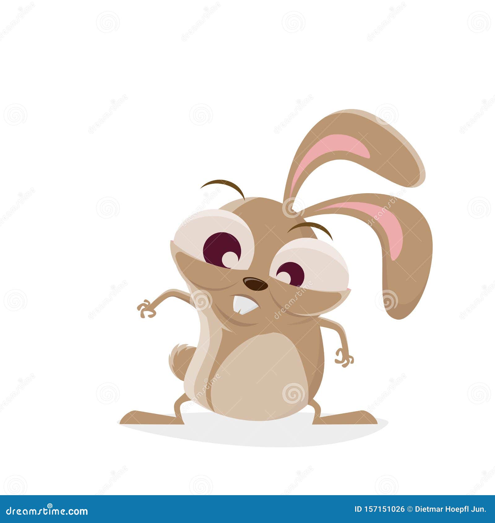 Funny Cartoon Illustration of a Curious Rabbit Stock Vector ...