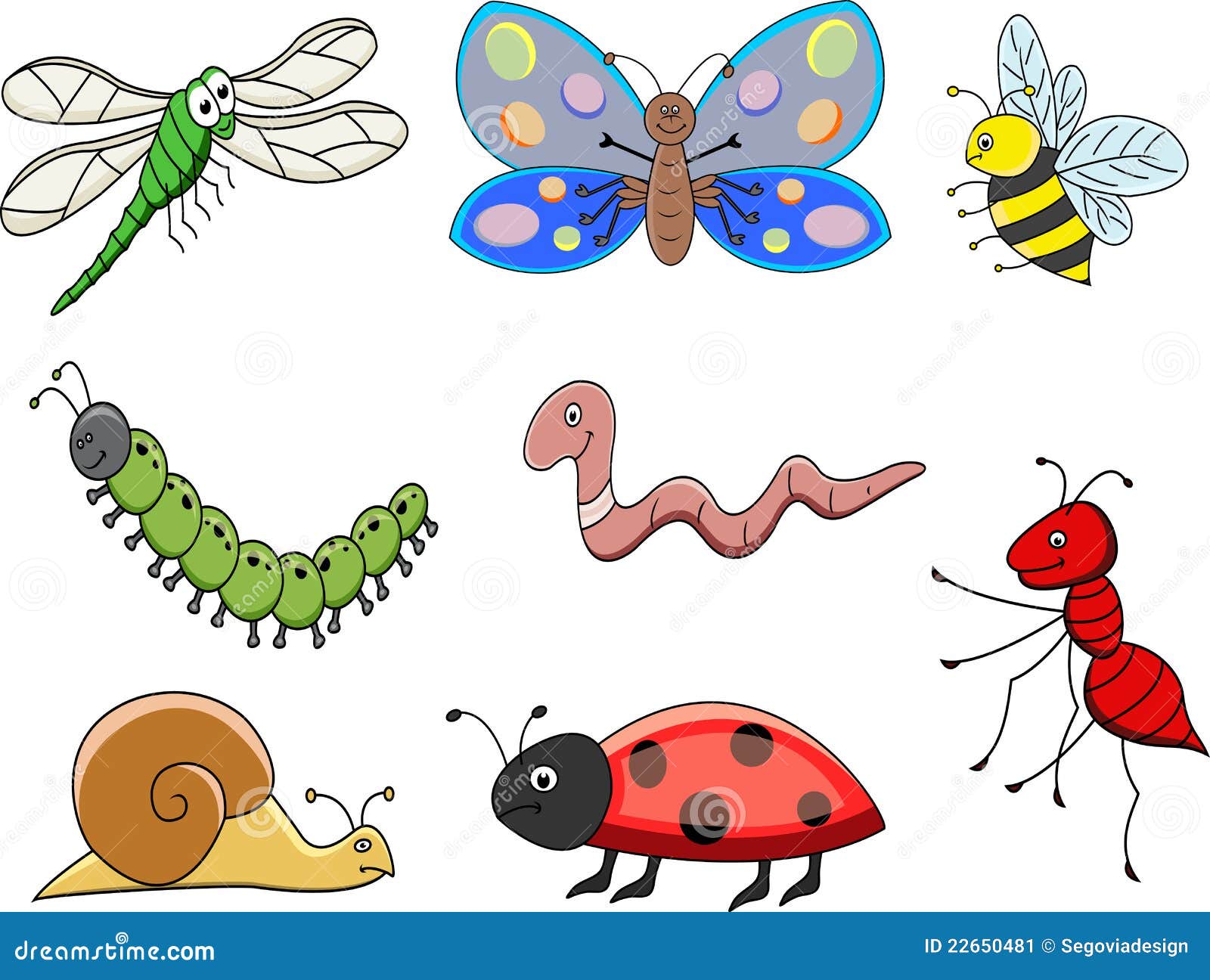 Funny cartoon insect stock vector. Illustration of drawing - 22650481