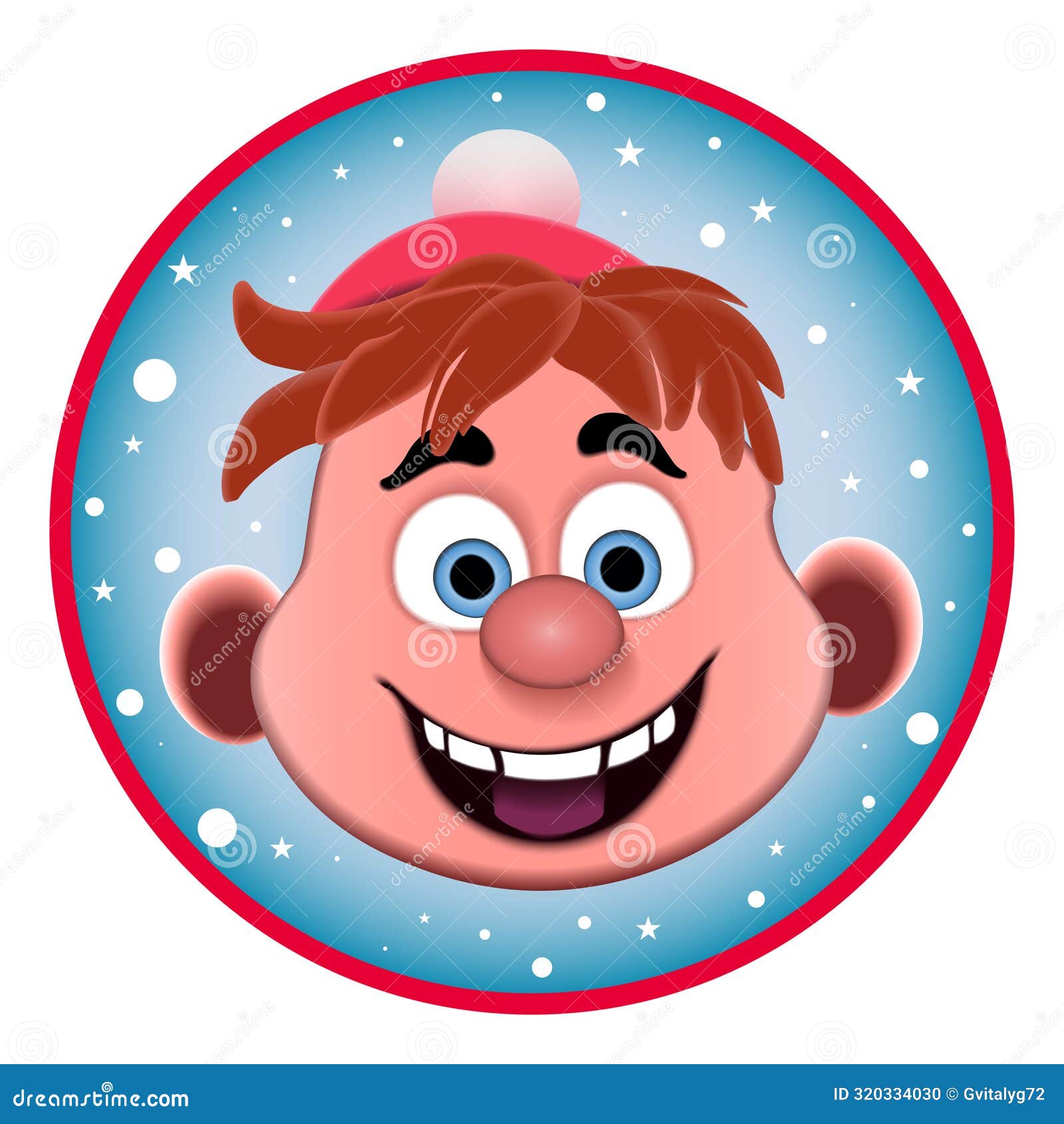 Funny Cartoon Kid, 3d Vector Illustration.Blue Background. Stock Vector ...