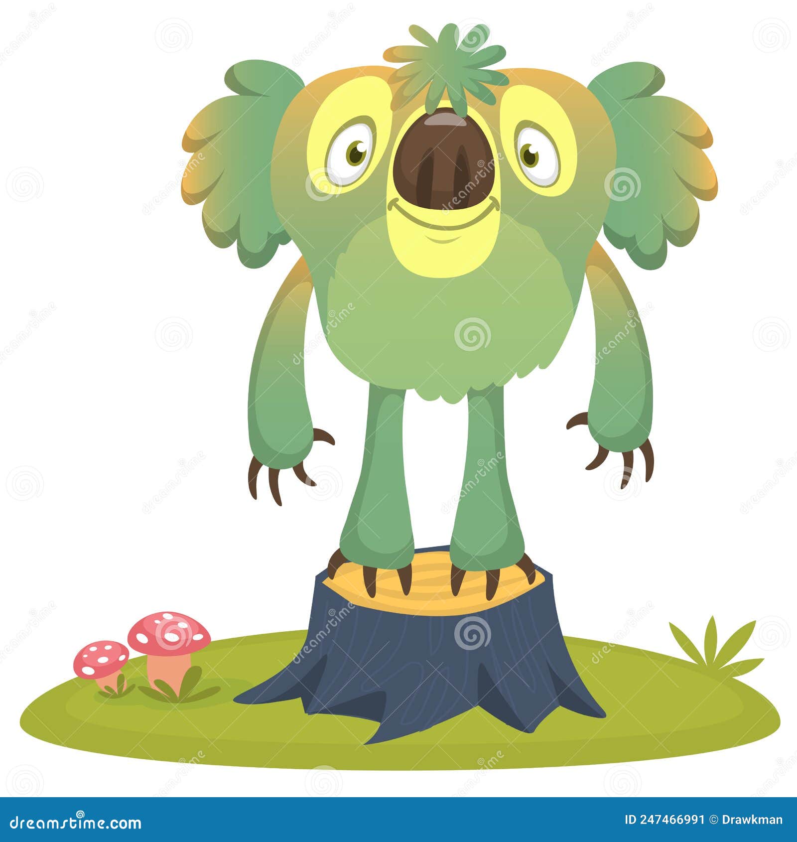 Funny Cartoon Koala Bear Character. Vector Illustration Isolated on ...