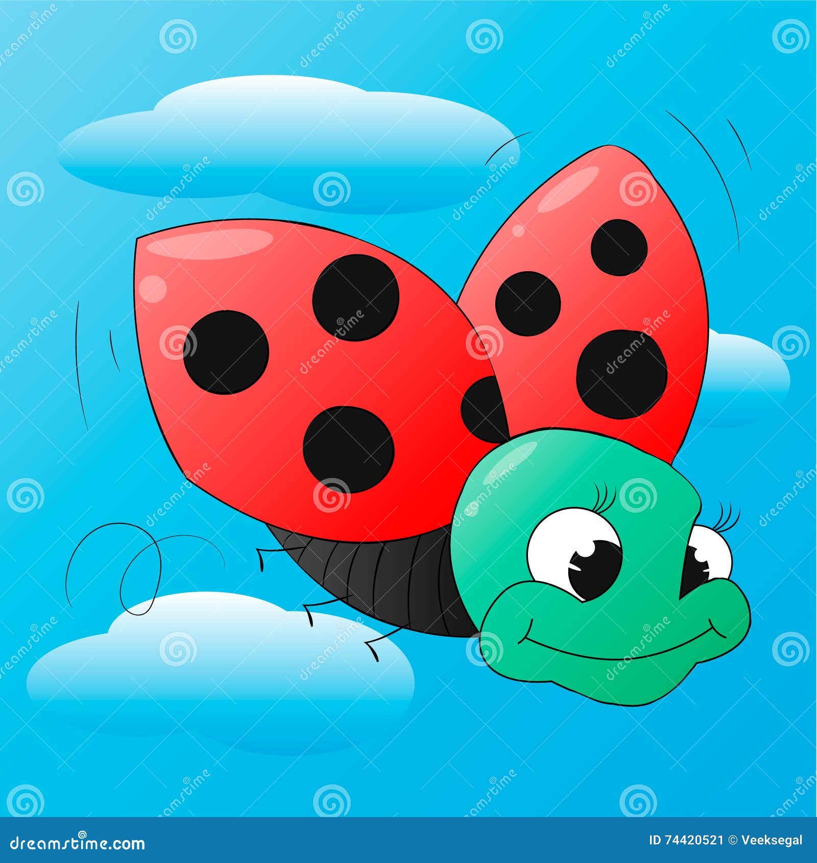 Funny cartoon ladybug stock illustration. Illustration of creative ...