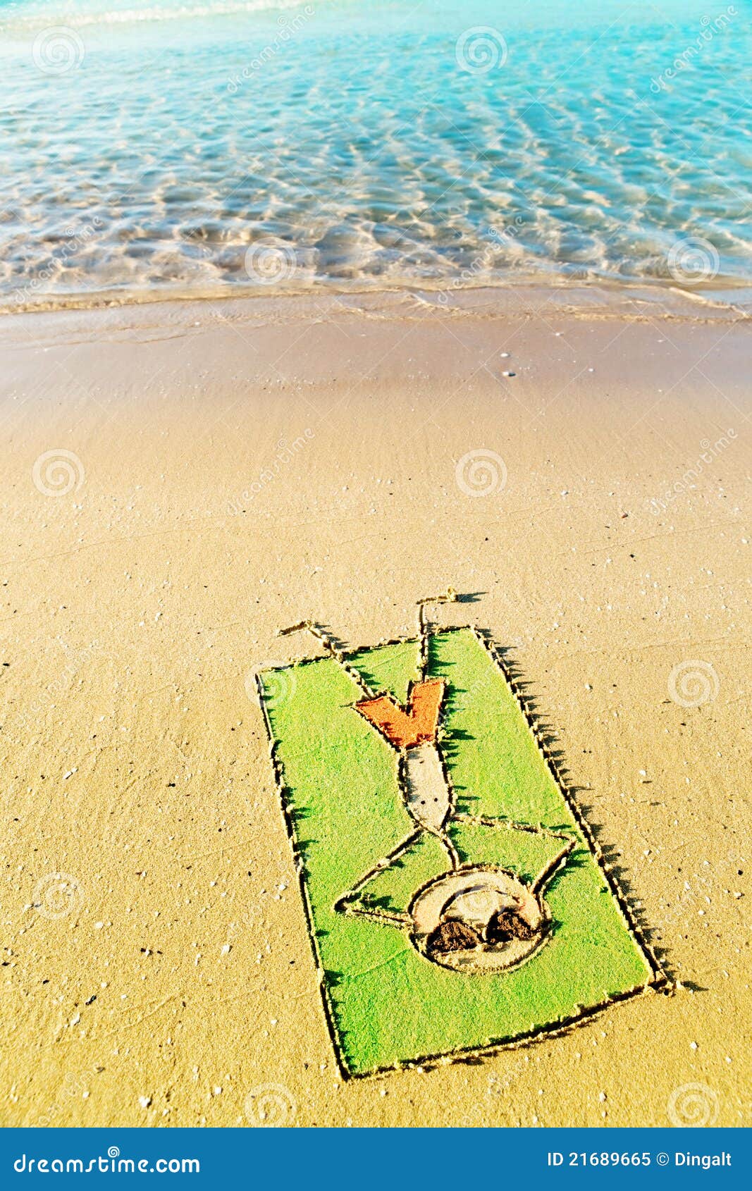Funny Cartoon Laying on a Towel on the Beach Stock Image - Image of ...