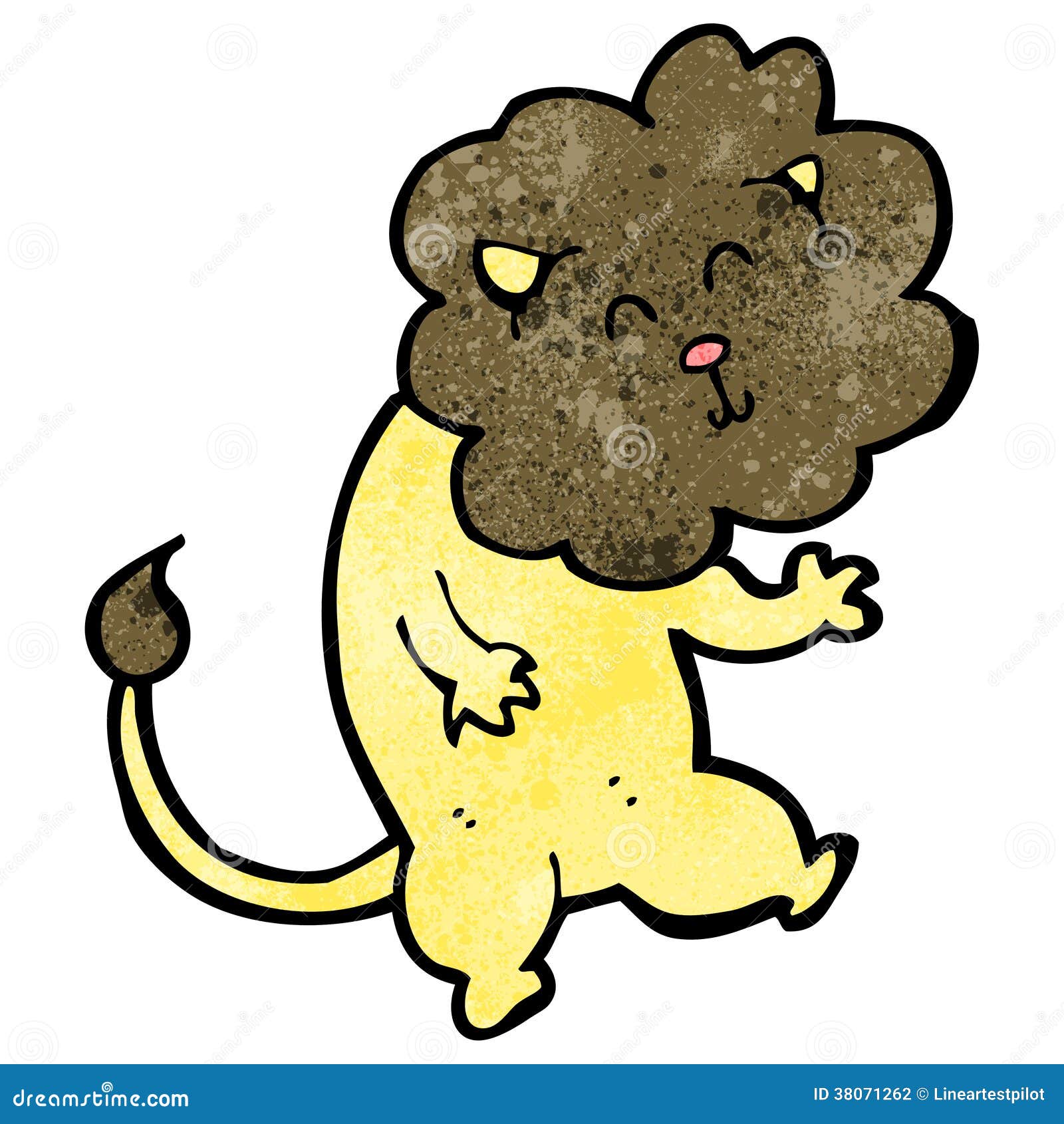 Funny cartoon lion stock illustration. Illustration of retro - 38071262