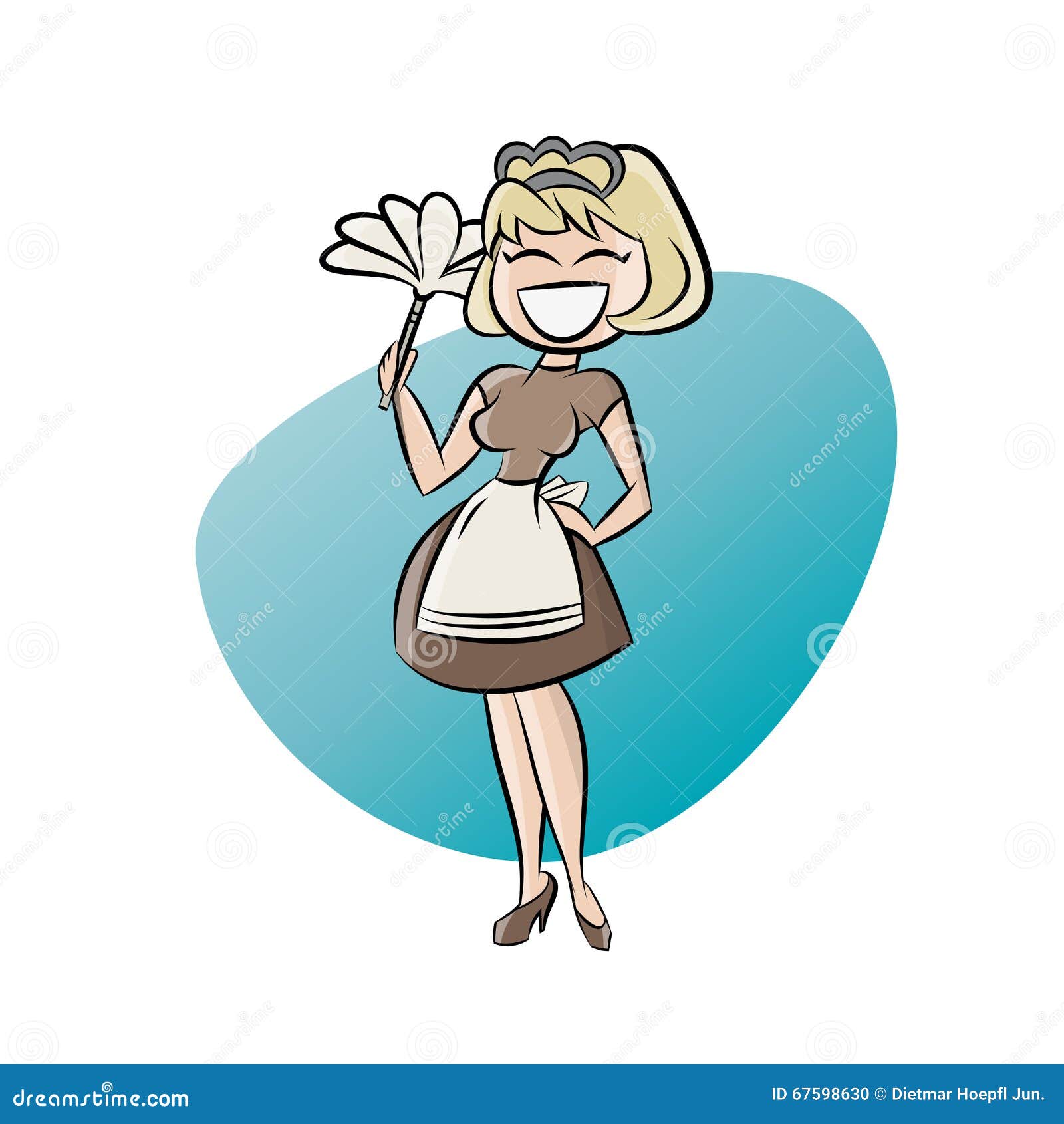 Funny cartoon maid stock vector. Illustration of sketchy - 67598630
