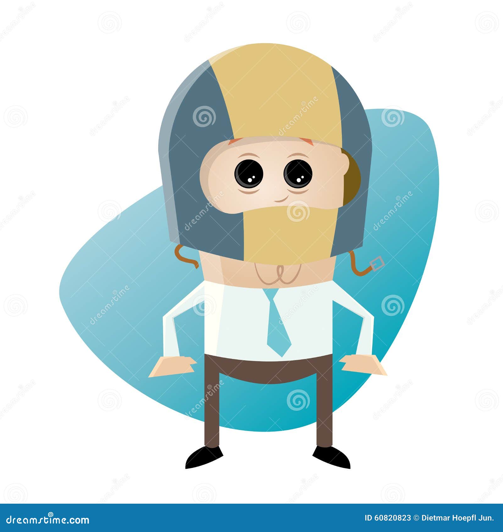 Funny Cartoon Man with Crash Helmet Stock Vector - Illustration of ...