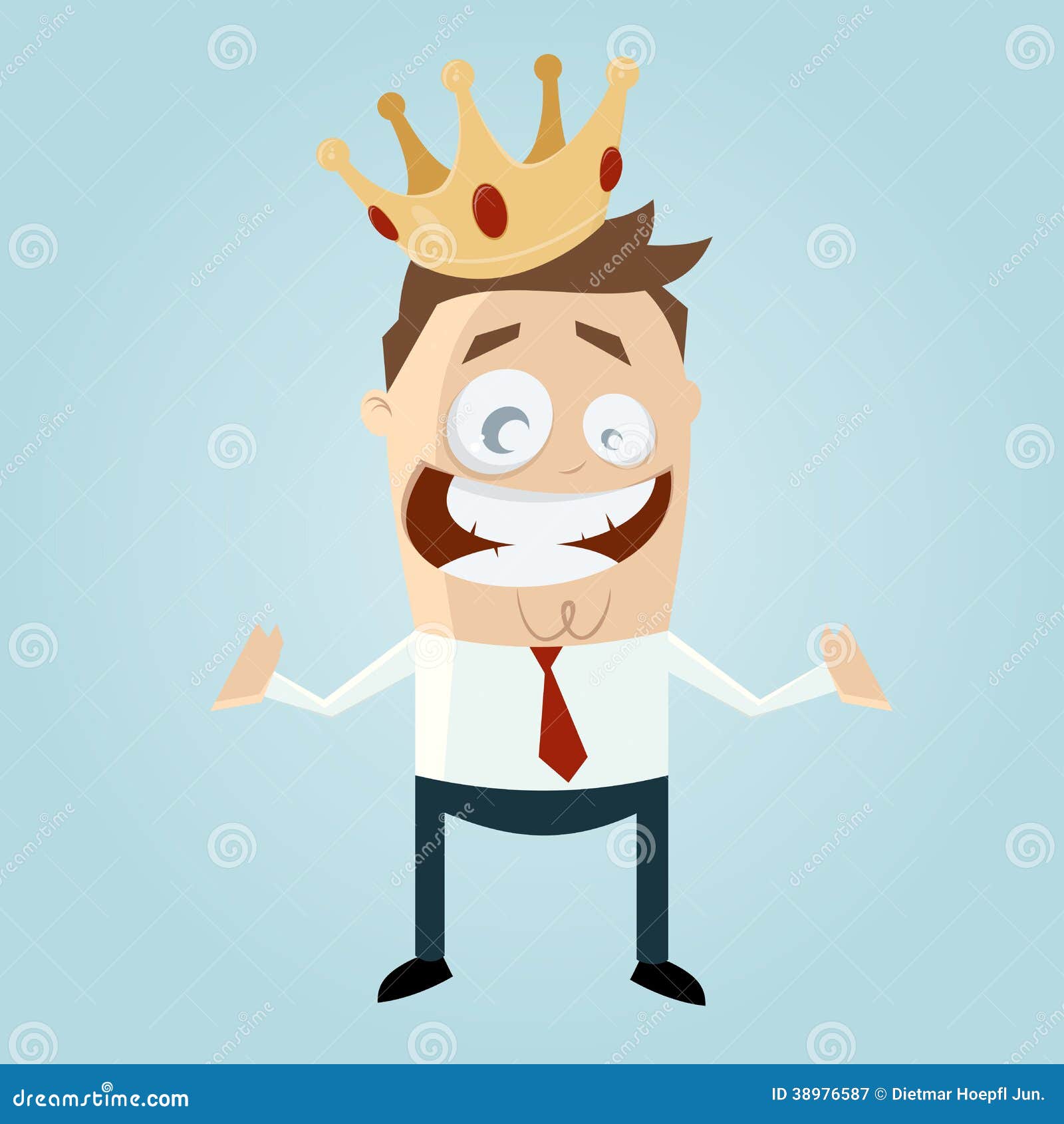 Funny Cartoon Man with a Crown Stock Vector - Illustration of amusing ...
