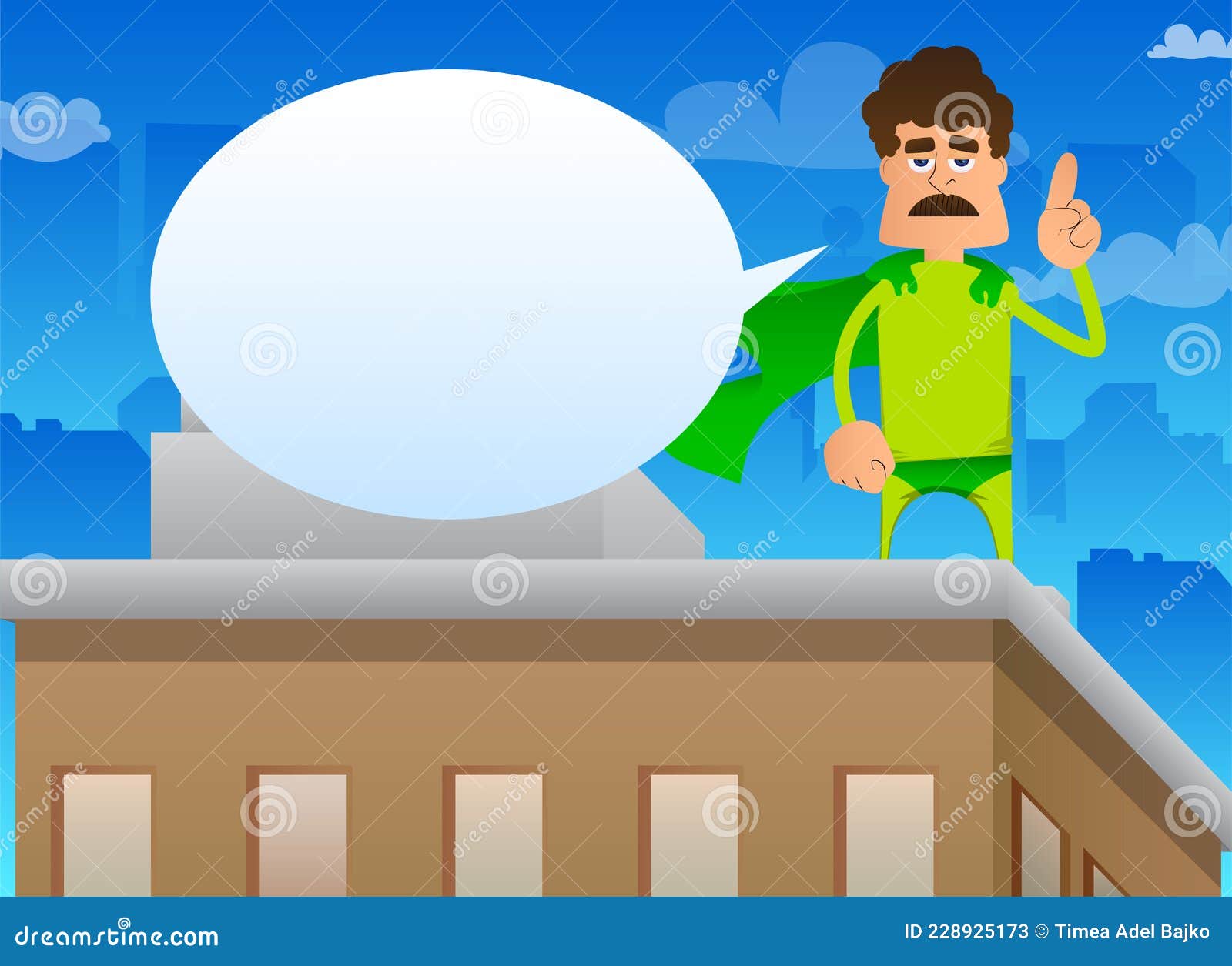 Superhero Making a Point. Vector Illustration Stock Vector ...