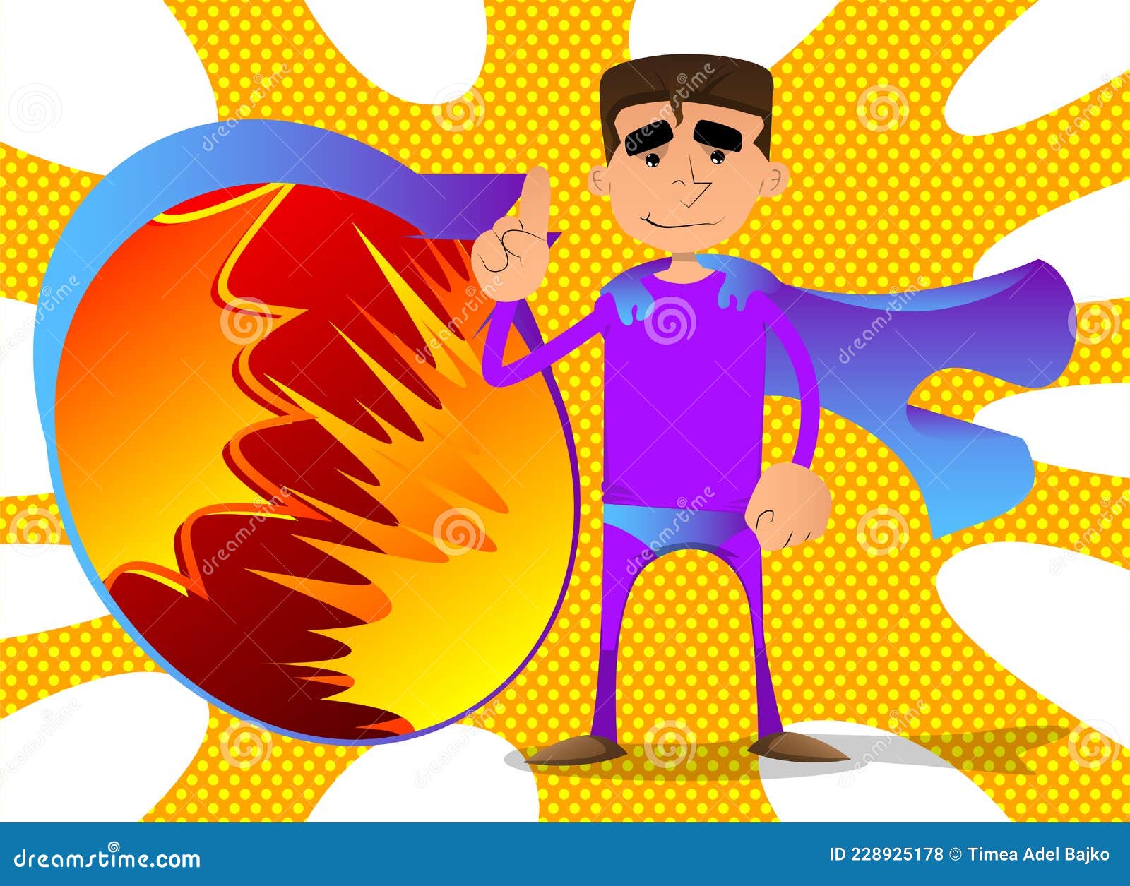 Superhero Making a Point. Vector Illustration Stock Vector ...