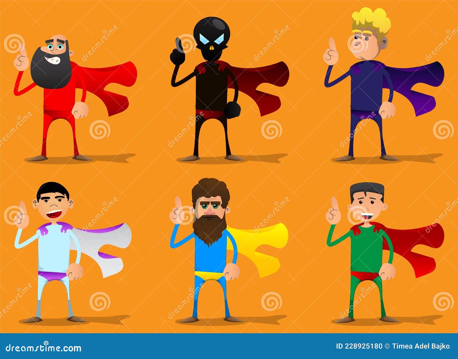 Superhero Making a Point. Vector Illustration Stock Vector ...