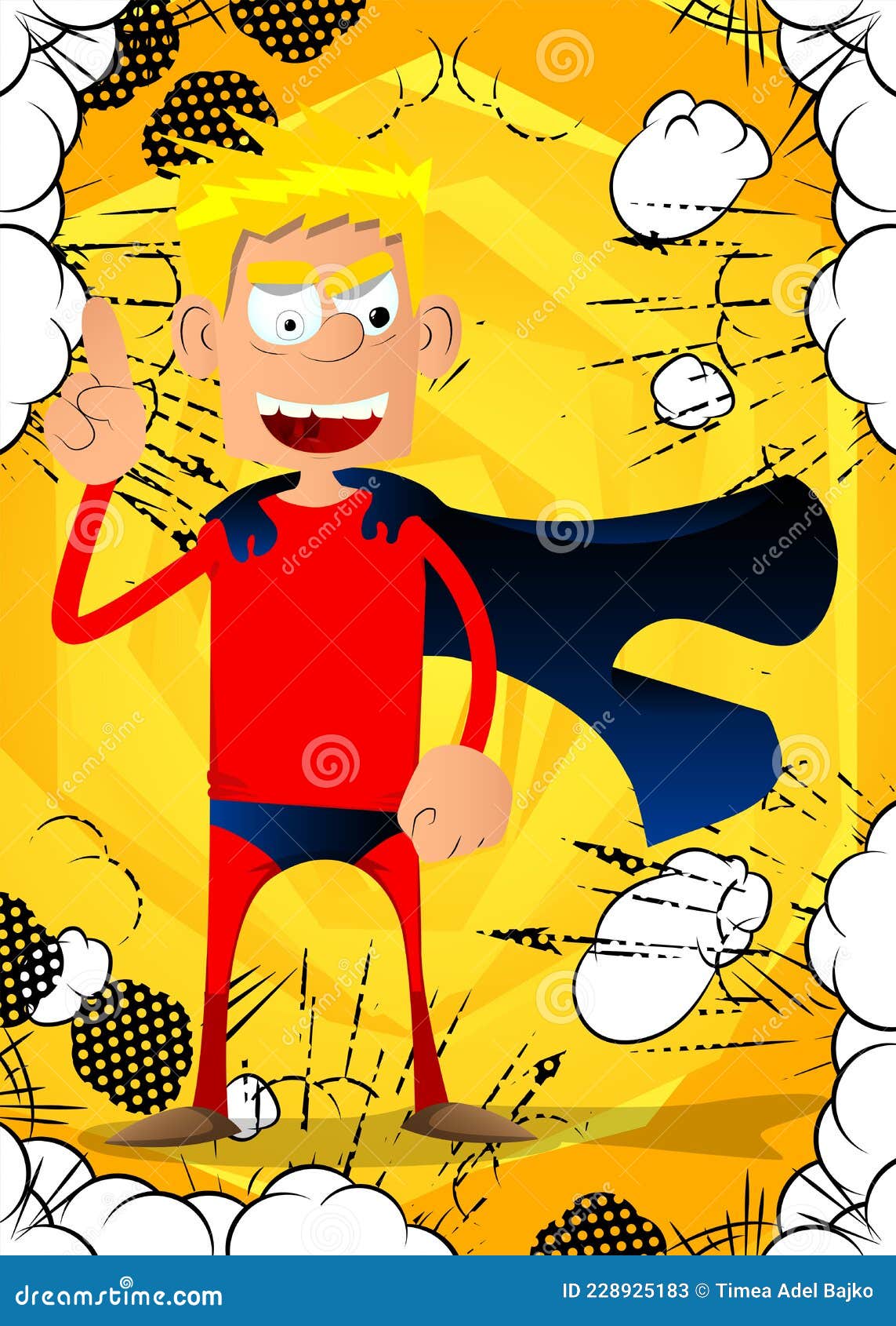 Superhero Making a Point. Vector Illustration Stock Vector ...