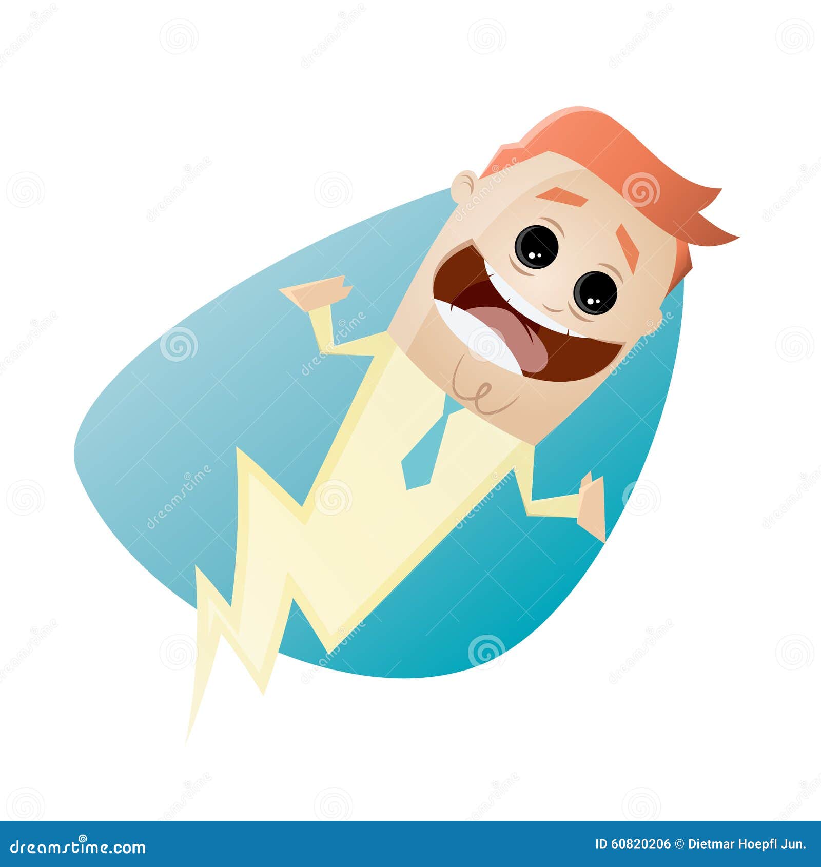 Funny Cartoon Man is Fast As a Lightning Stock Vector - Illustration of ...