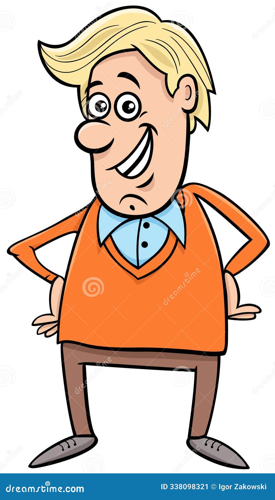 Funny Cartoon Man or Guy Character Stock Illustration - Illustration of ...