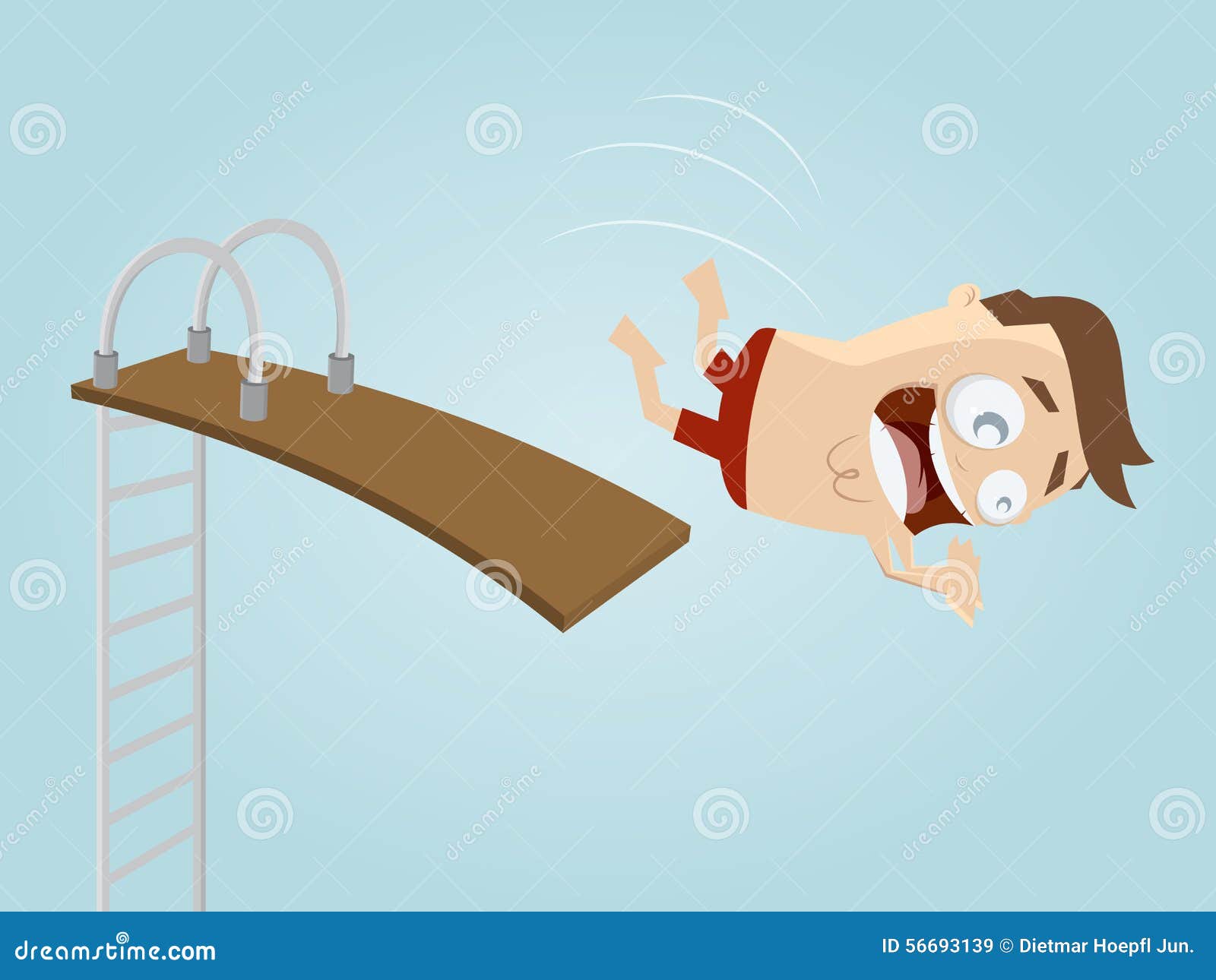 Funny Cartoon Man With Springboard Stock Vector - Image: 56693139