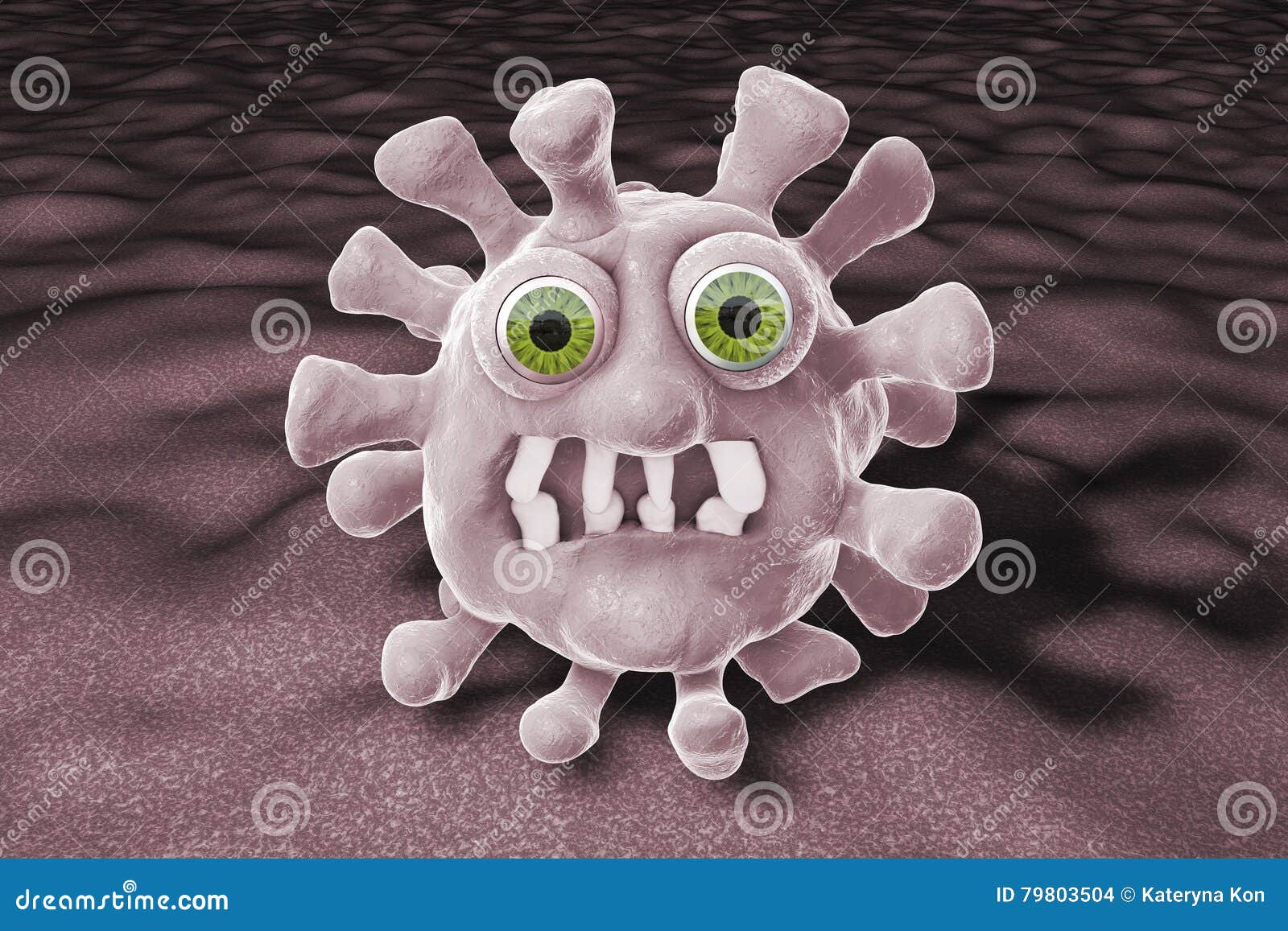 Funny cartoon microbe stock illustration. Illustration of cartoon ...