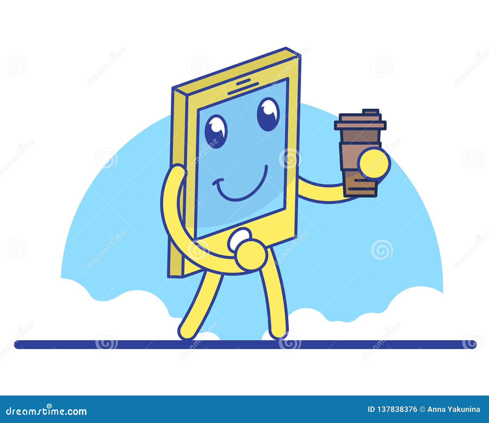 Funny cartoon mobile phone stock vector. Illustration of cellphone ...