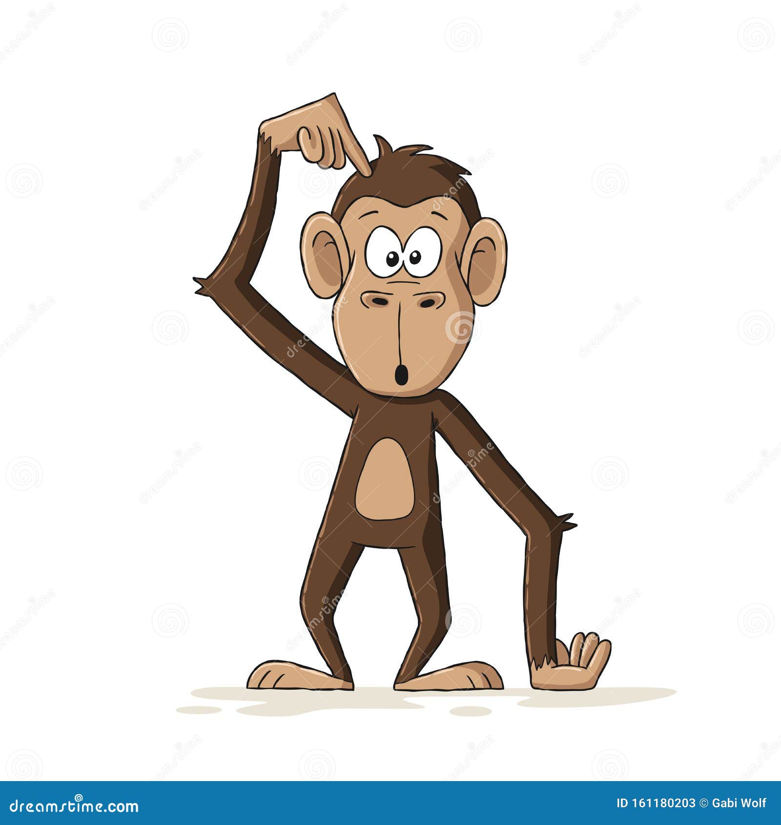 Funny Cartoon Monkey stock vector. Illustration of comic - 161180203