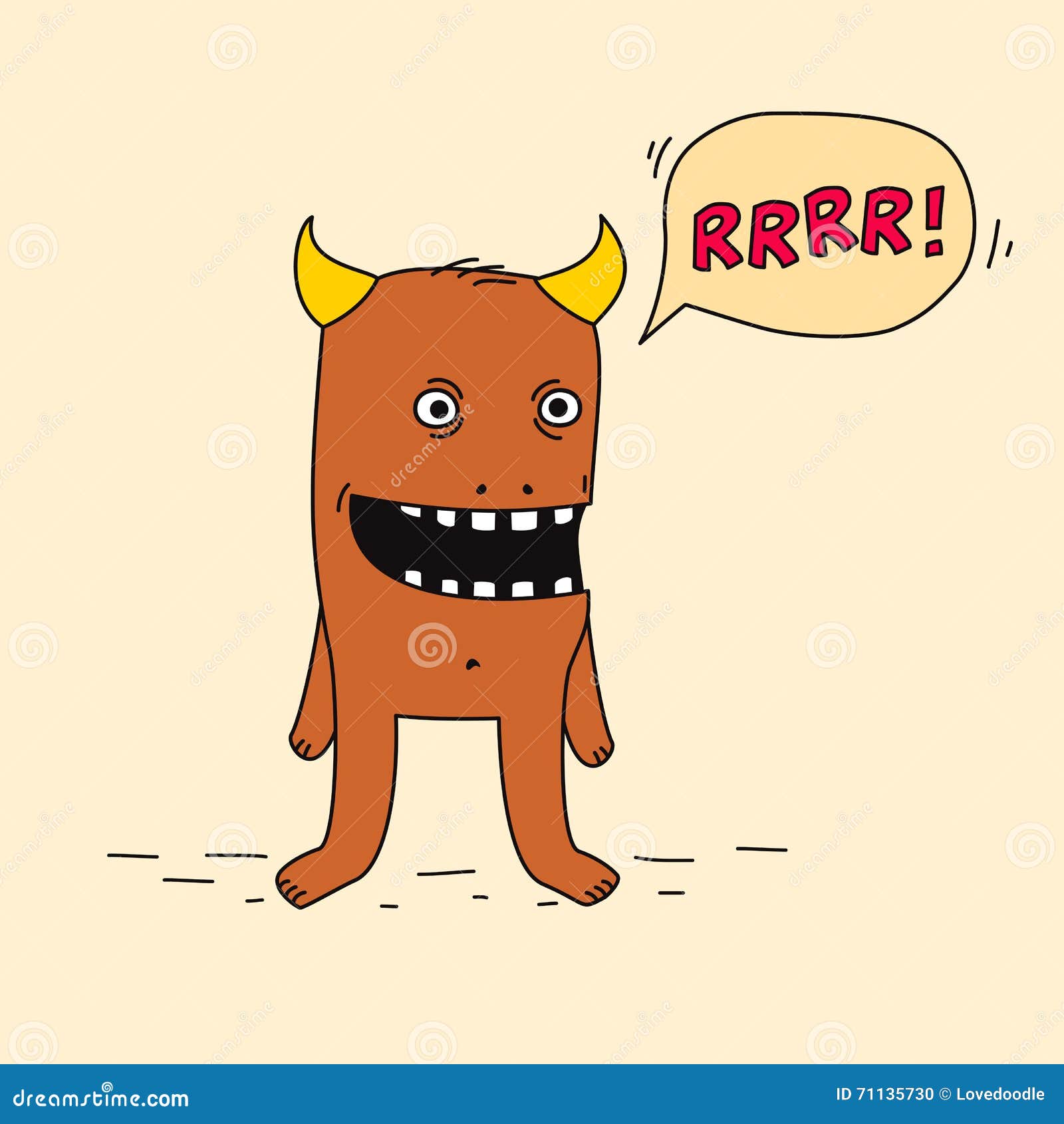 Funny Cartoon Monster is Angry. Stock Illustration - Illustration of ...
