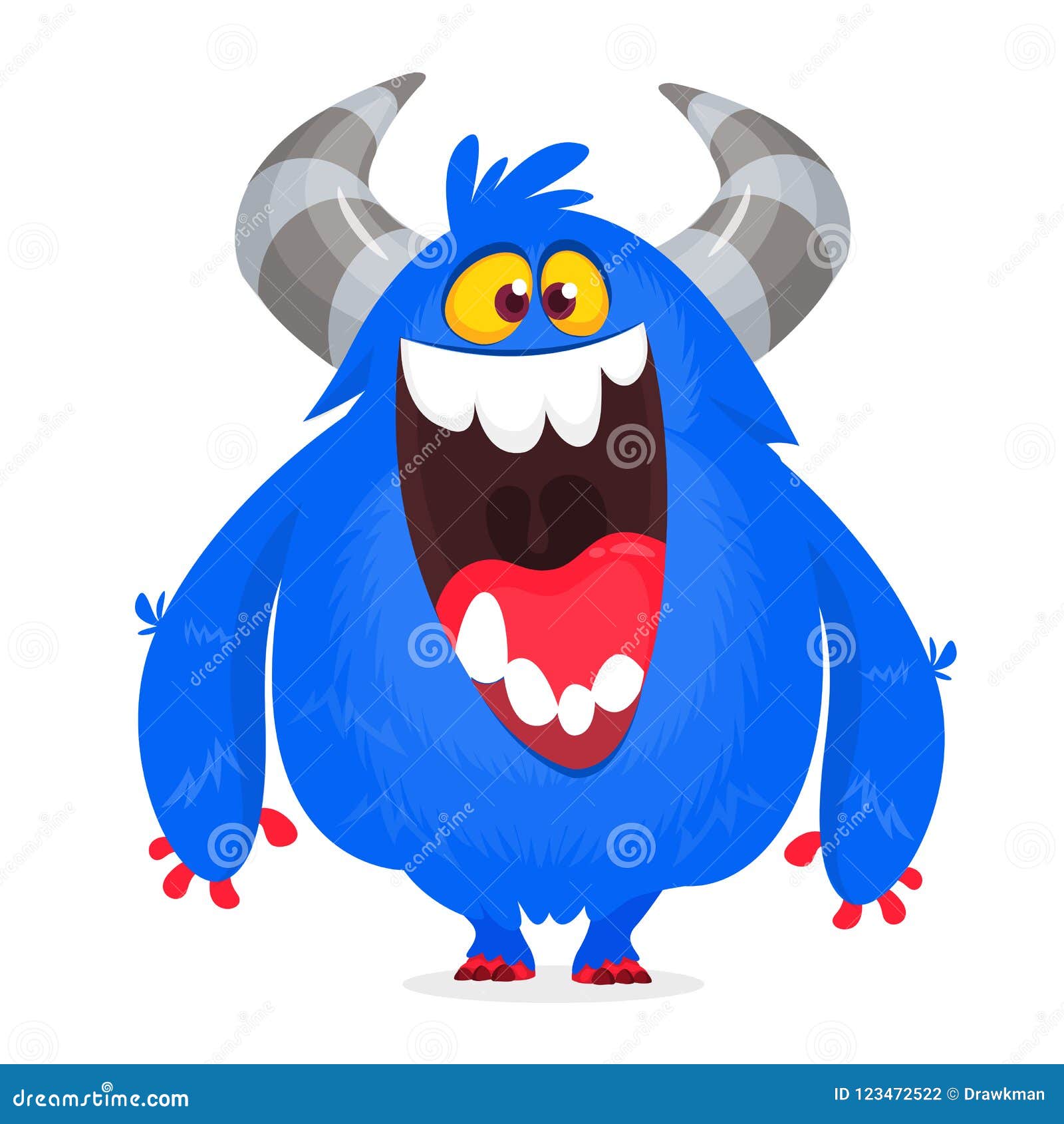 Funny Cartoon Monster Character. Vector Illustration. Stock Vector ...