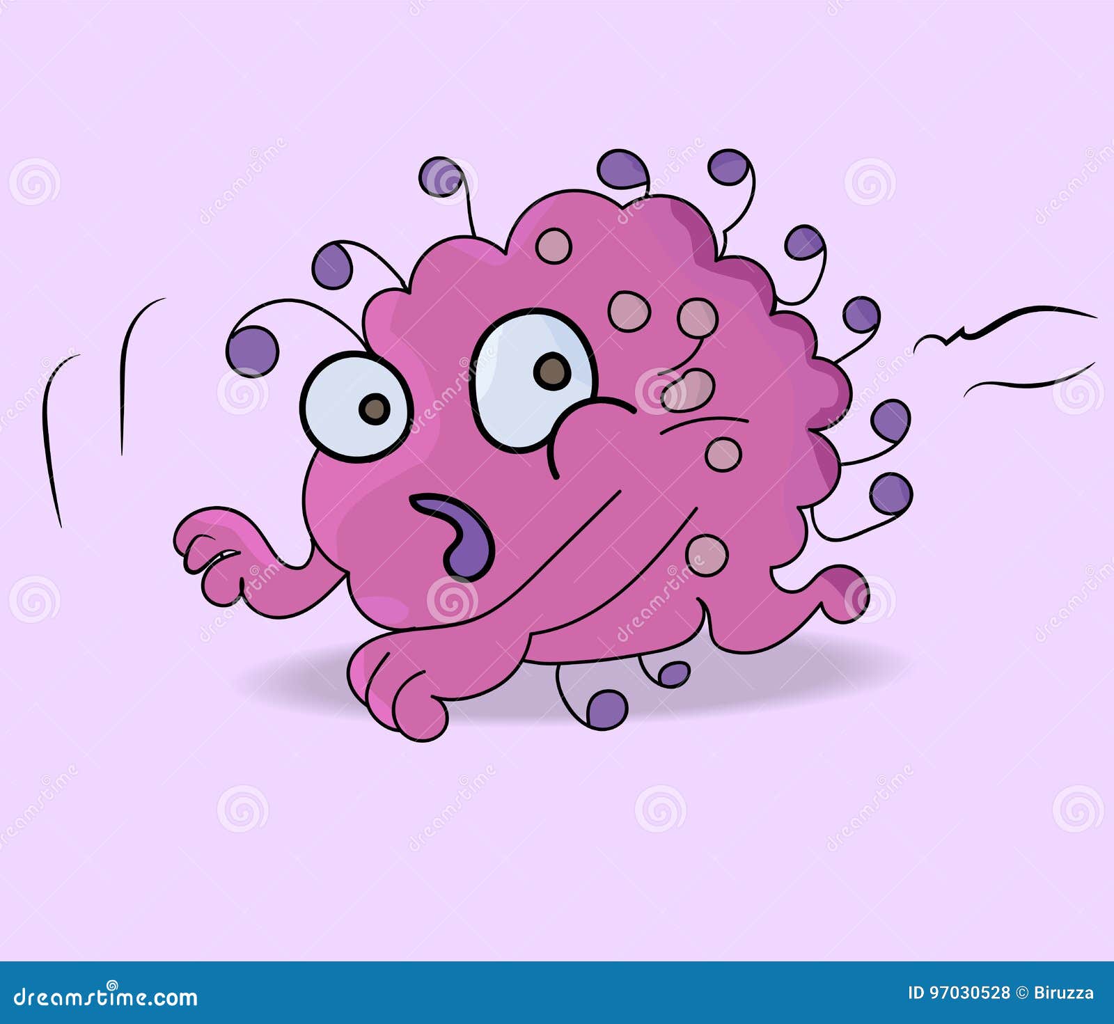 Monster Violet Silhouette. Cute Cartoon Kawaii Scary Funny Character ...