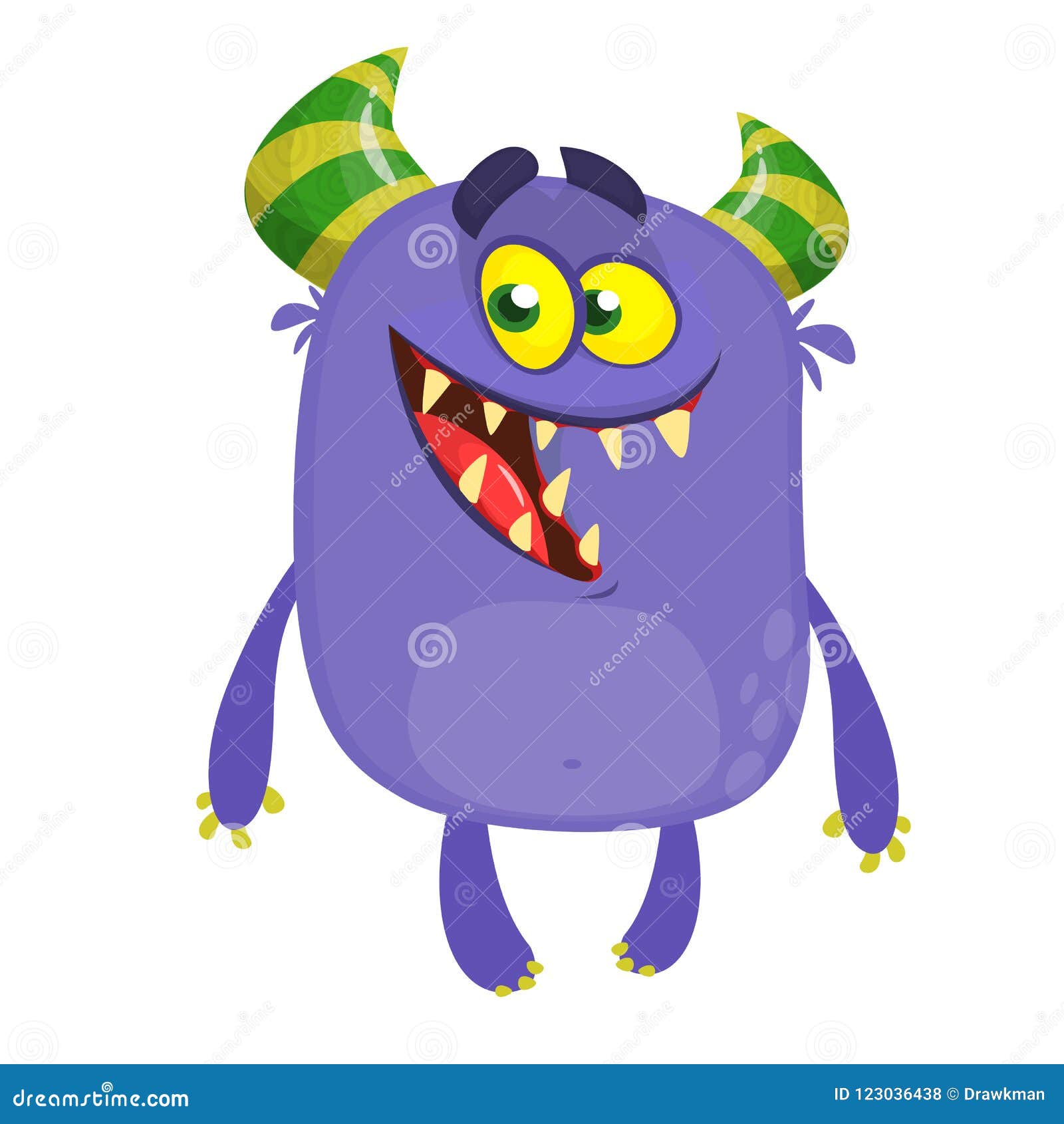 Funny Cartoon Monster Smiling. Vector Clipart. Stock Vector ...