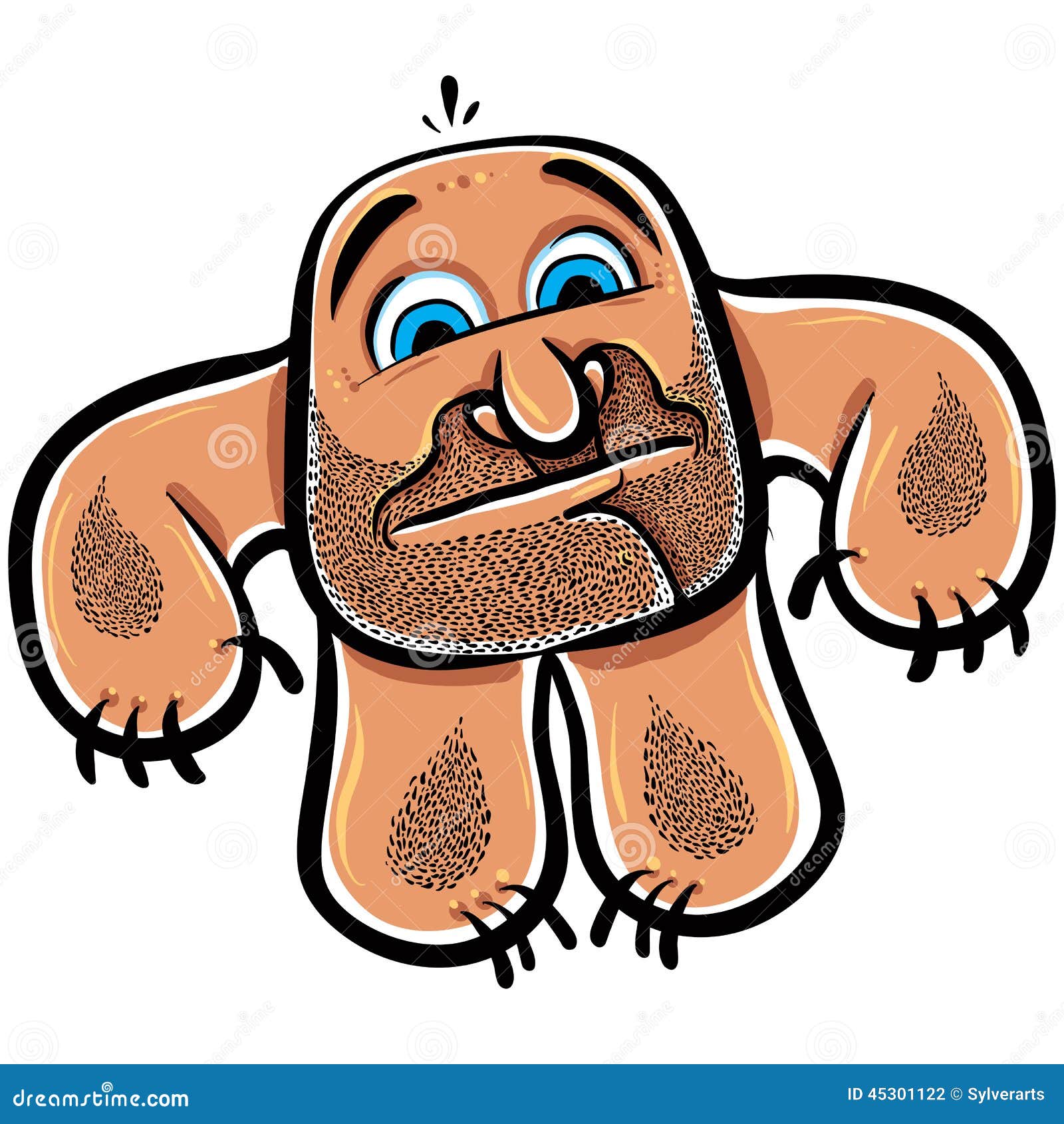 Funny Cartoon Monster With Stubble, Vector | CartoonDealer.com #45301122
