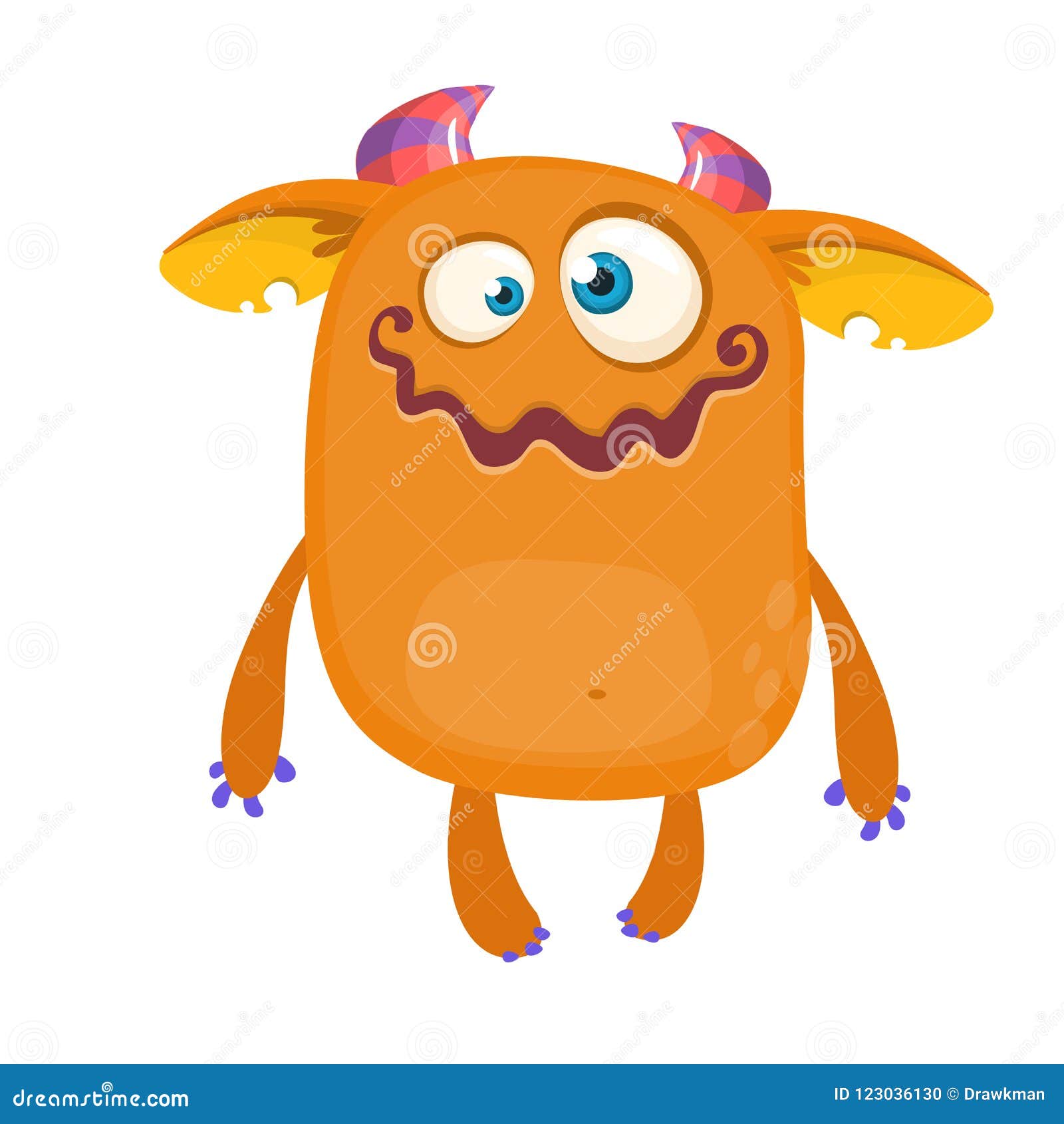 Funny Cartoon Monster. Vector Clipart. Stock Vector - Illustration of ...