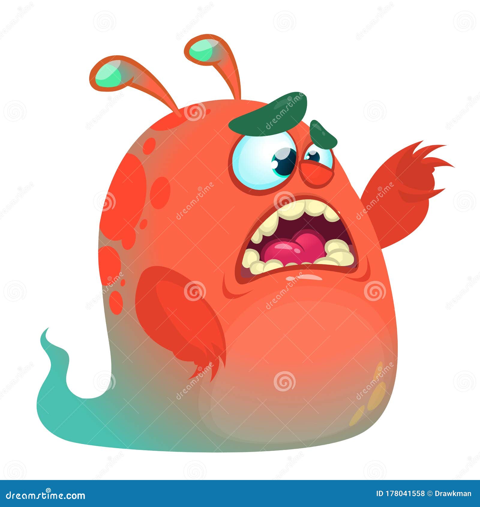 Funny Cartoon Monster. Vector Halloween Illustration Stock Vector ...