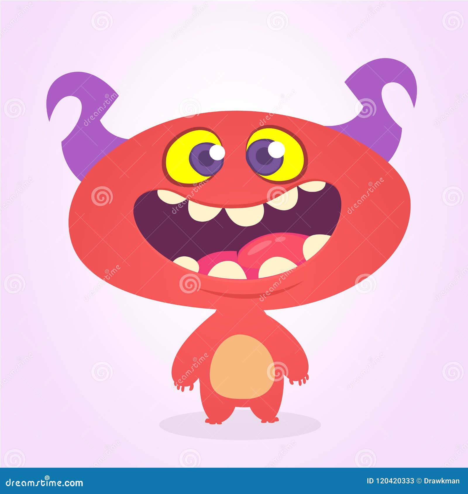 Funny Cartoon Monster. Vector Illustration. Stock Vector - Illustration ...